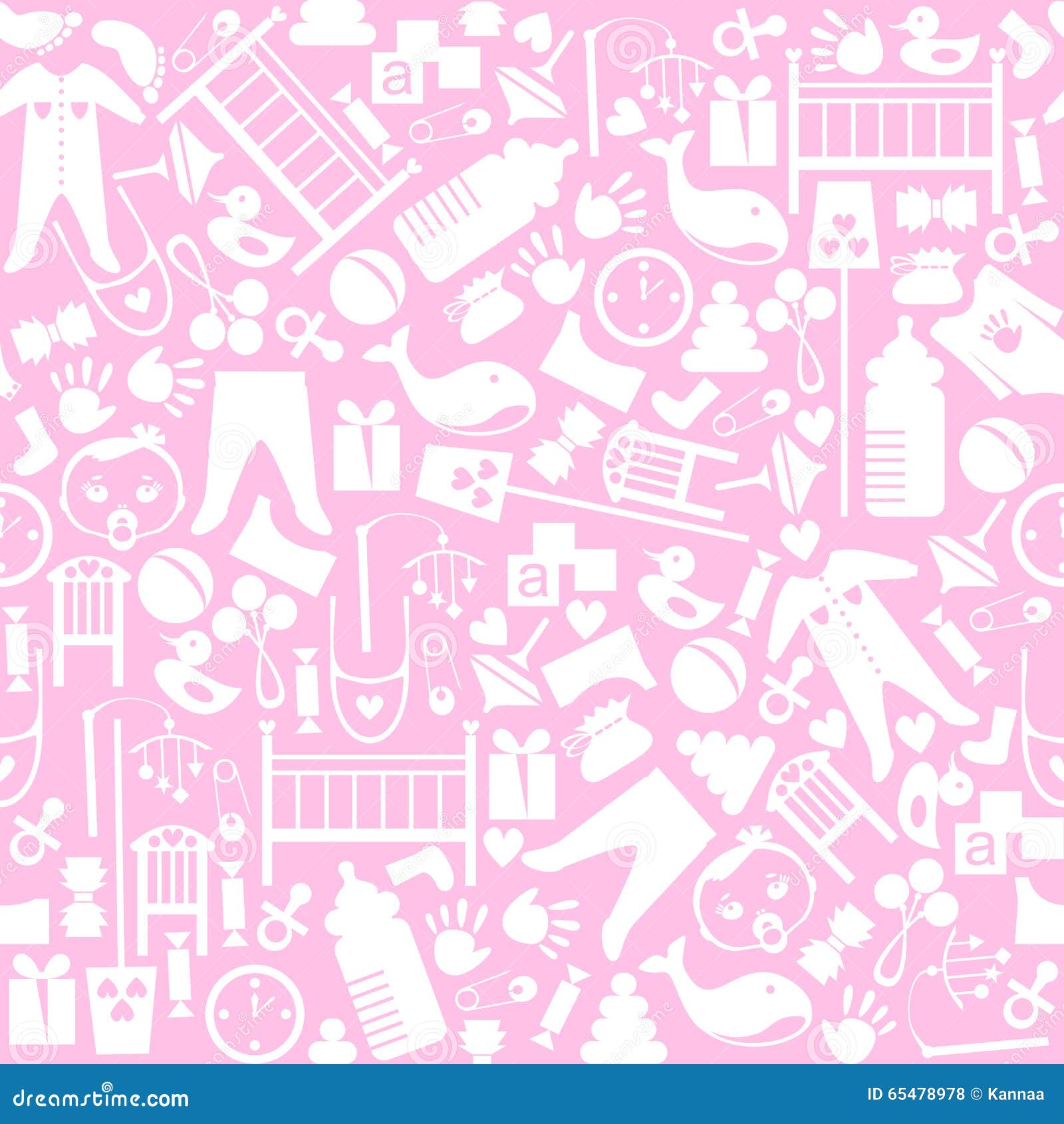 Cute Baby Vector Seamless Pattern. Endless Texture Stock Vector ...