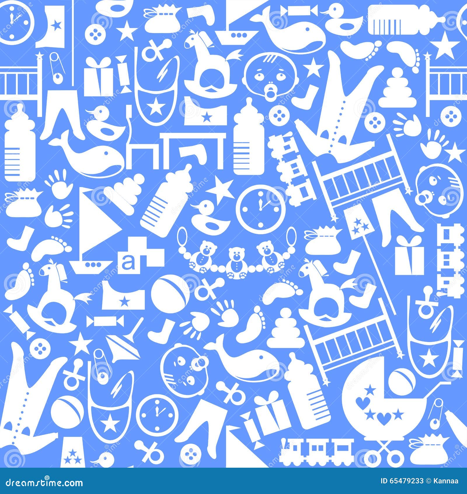 Cute Baby Vector Seamless Pattern. Endless Texture Stock Vector ...