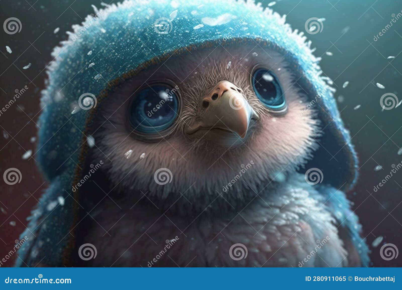 Cute Baby Vulture Wearing a Hat Stock Illustration - Illustration of ...