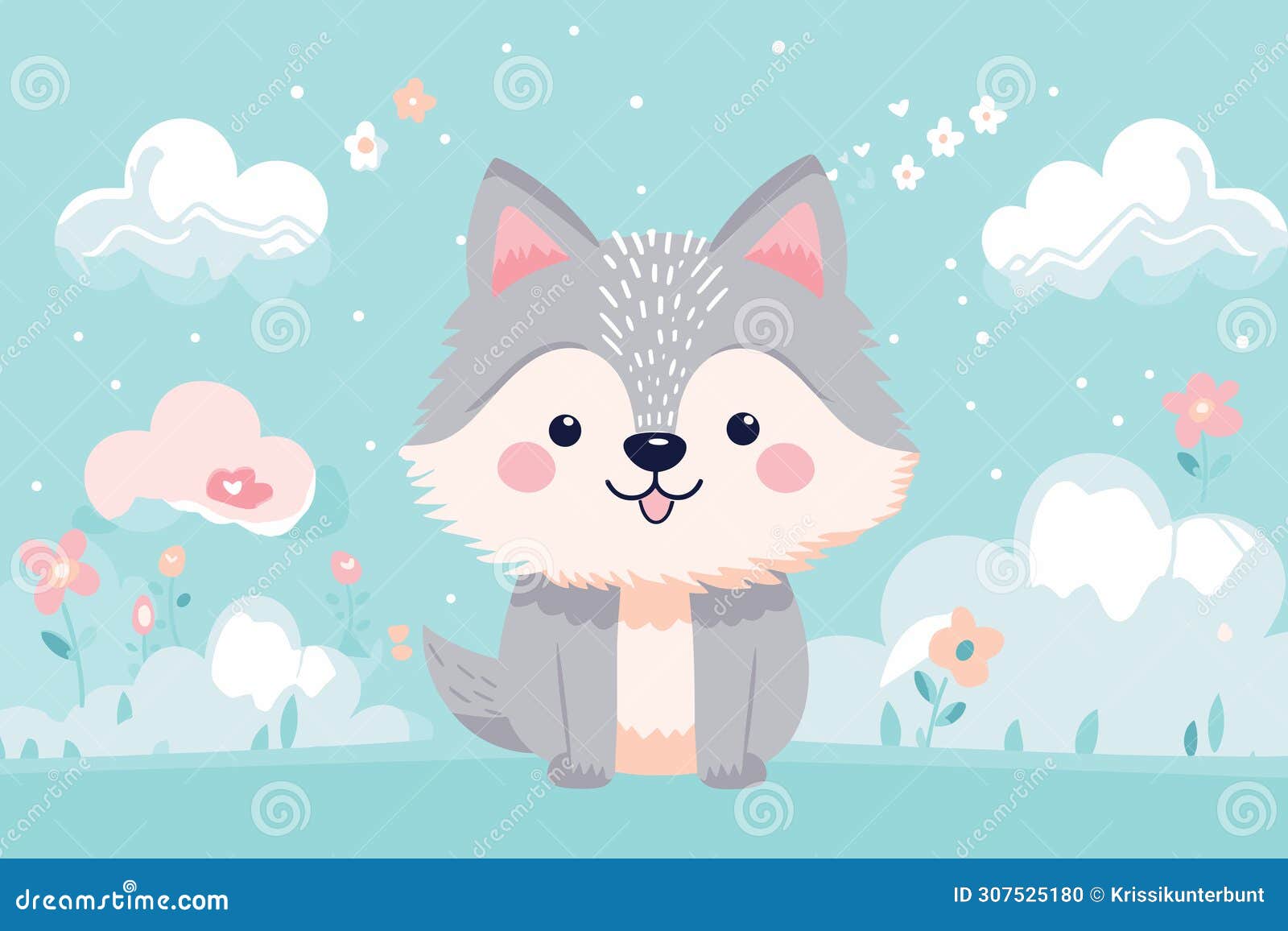 Cute Baby Wolf Vector AI Generated Stock Vector - Illustration of baby ...