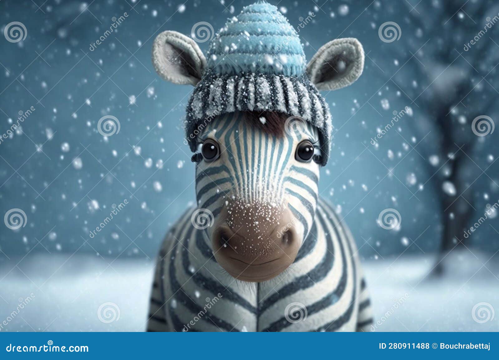 Cute Baby Zebra Wearing a Hat Stock Illustration - Illustration of high ...