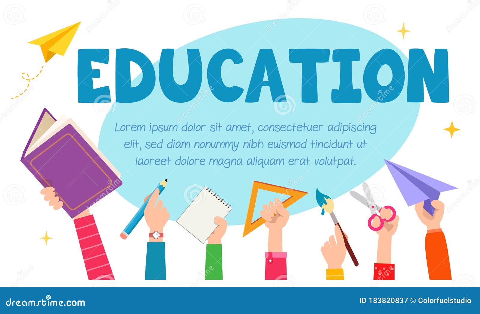 Cute Back To School Poster Template with Text Stock Vector ...