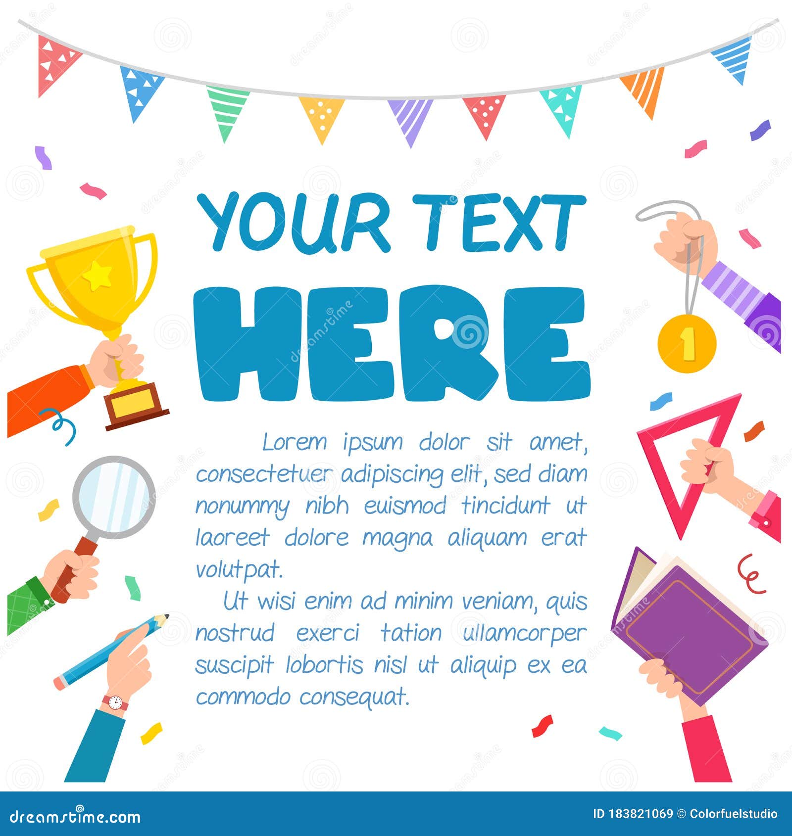 Cute Back To School Poster Template with Text Stock Vector ...