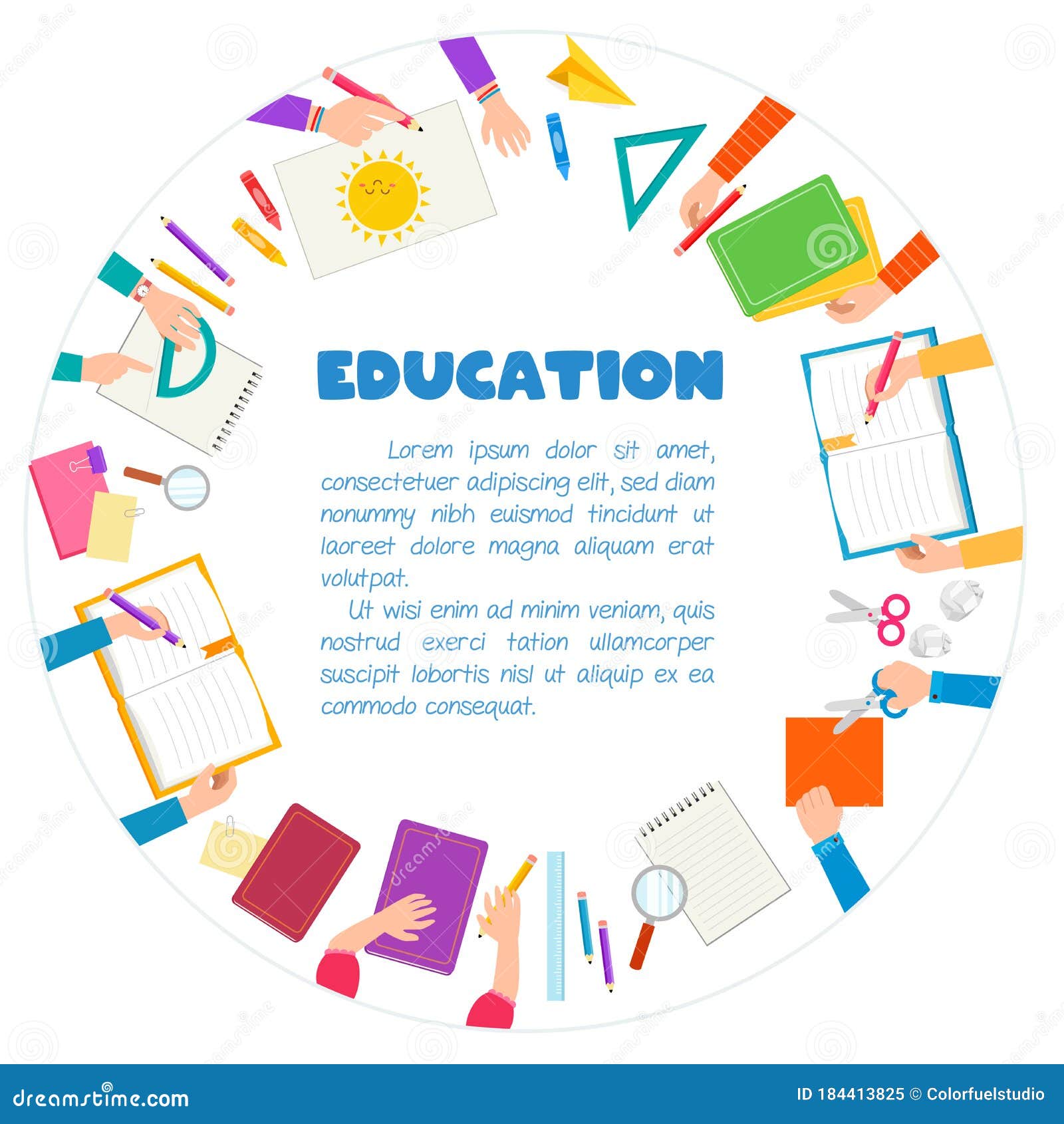 Cute Back To School Poster Template with Text Stock Vector ...