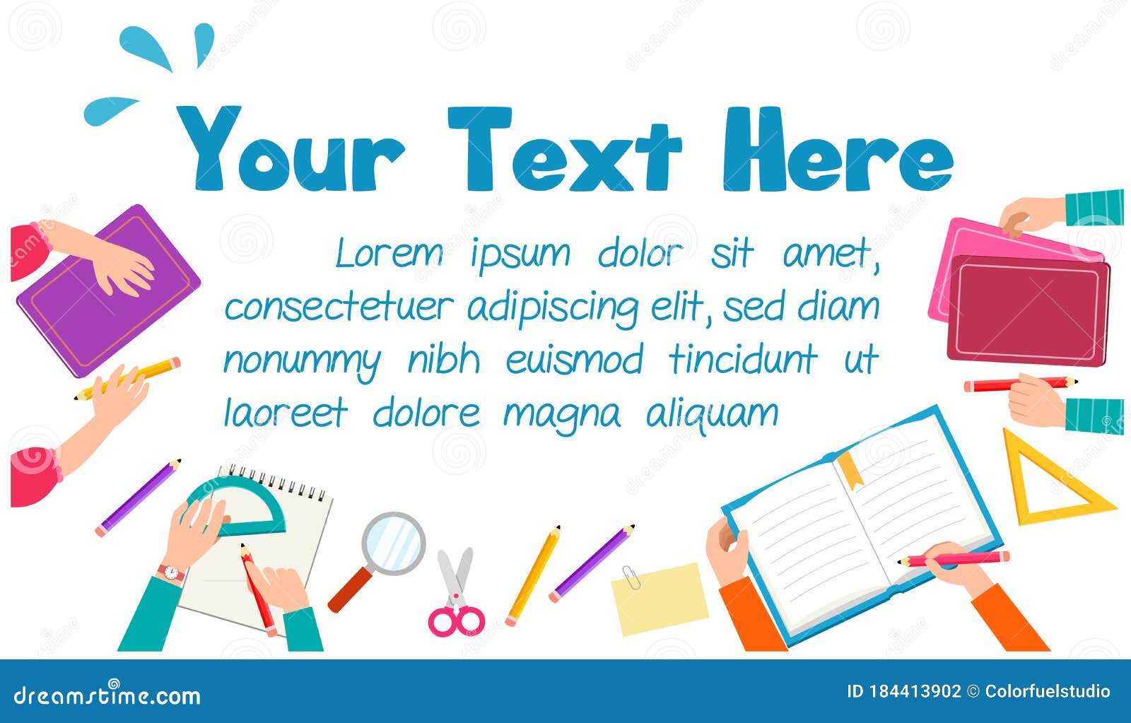 Cute Back To School Poster Template with Text Stock Vector ...