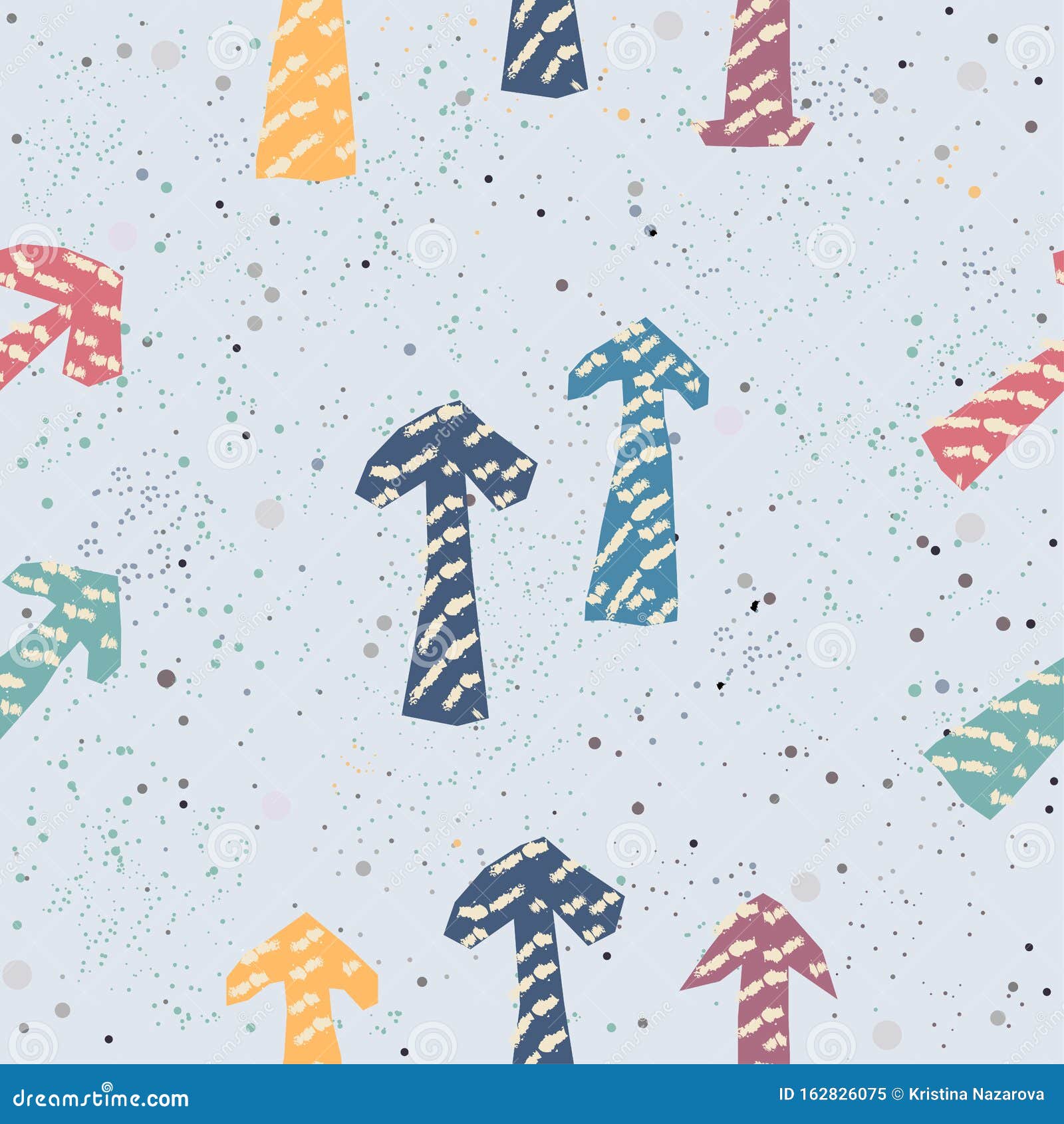 Cute Background with Arrows. Hand Drawn Seamless Pattern Stock ...