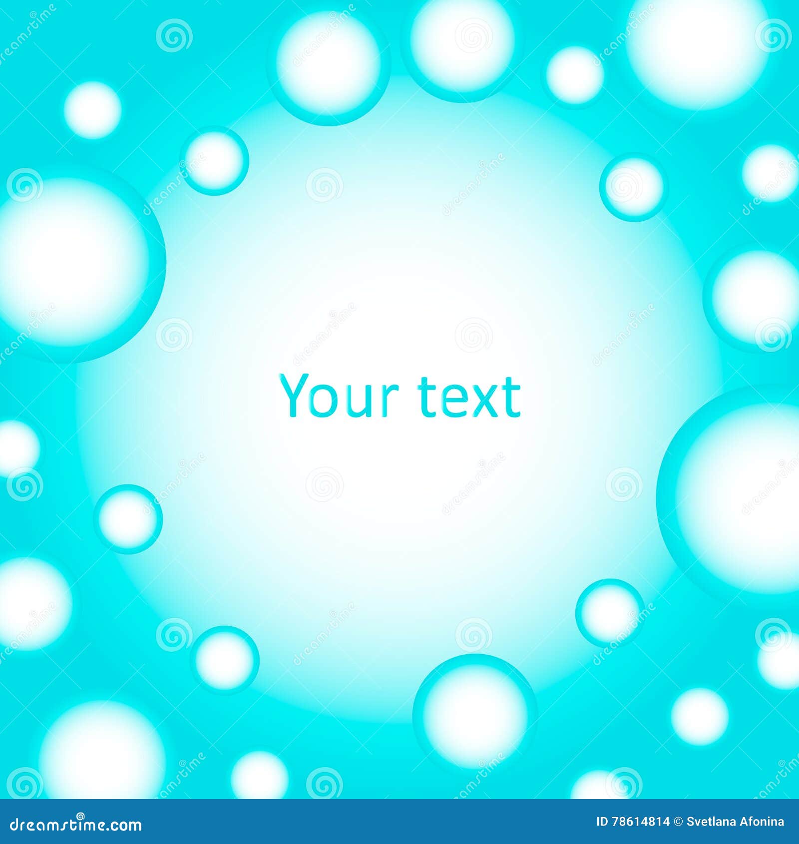 Cute Background of Blue Bubbles for Text Stock Vector - Illustration of ...