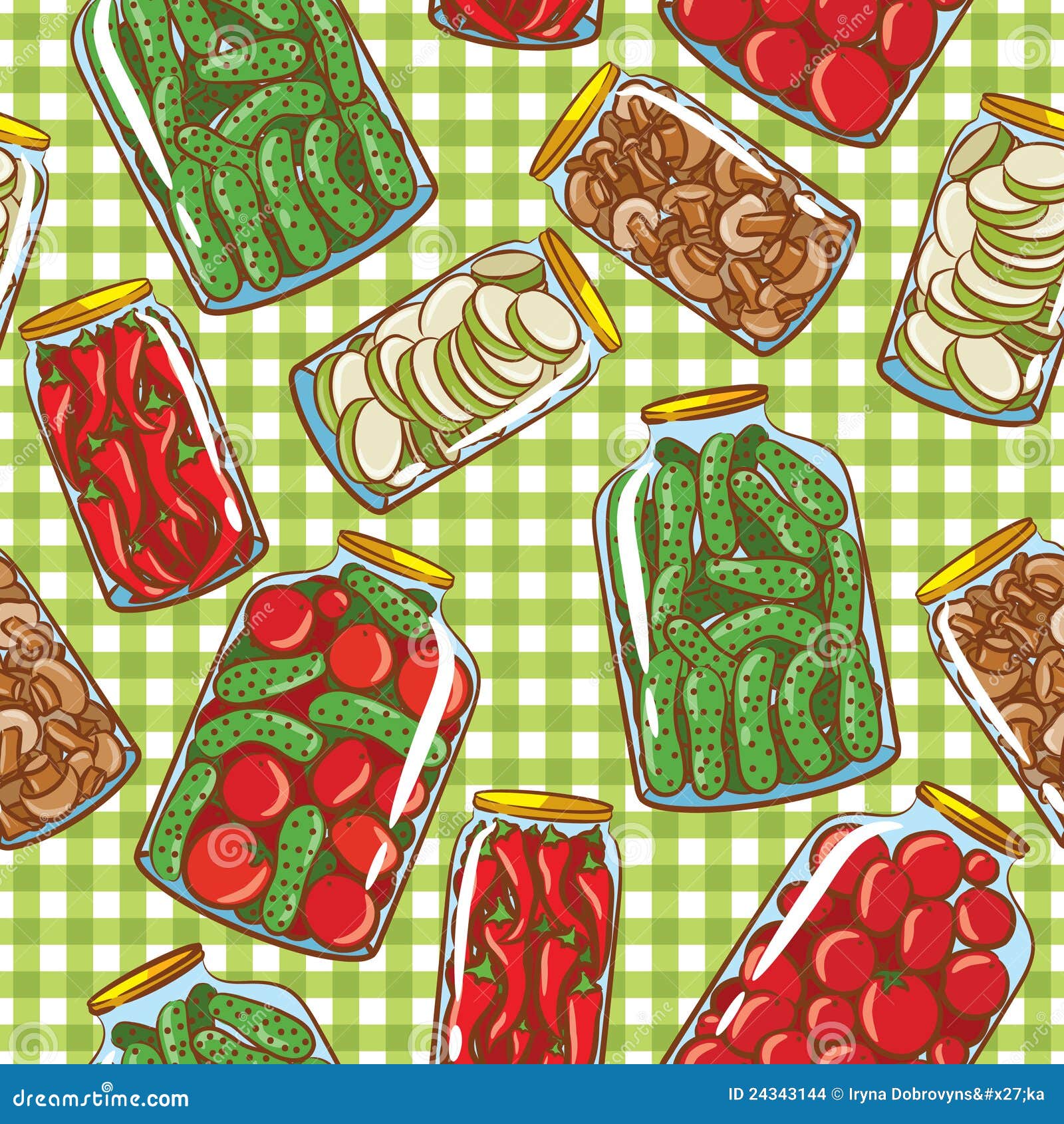 Cute Background with Homemade Pickles Stock Vector - Illustration of ...