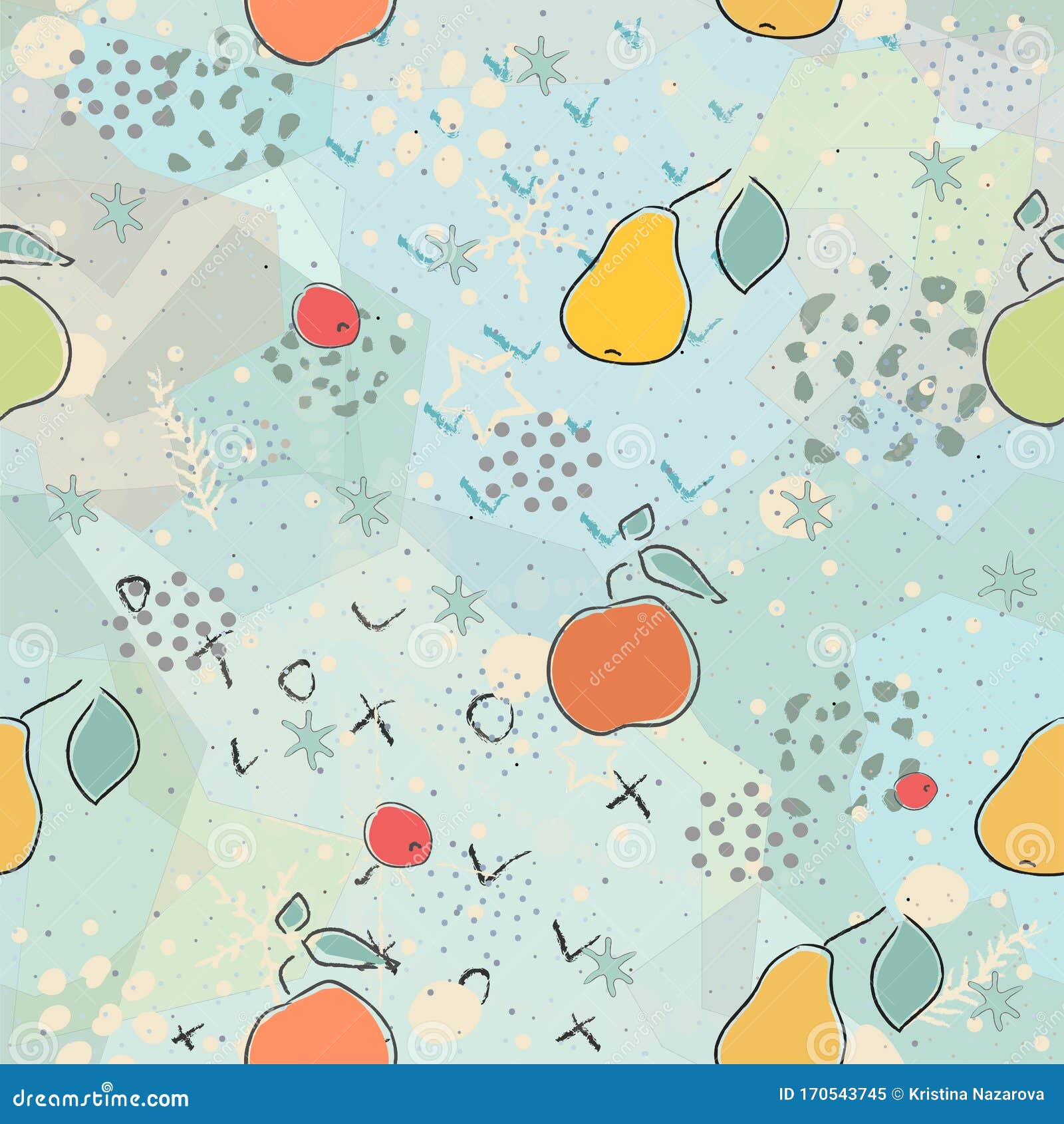 Cute Background with pears stock illustration. Illustration of dots ...