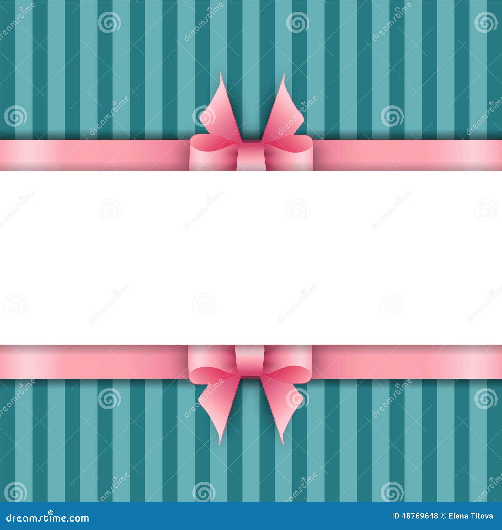 Cute Background with Pink Ribbons on a Blue Background Stock Vector ...