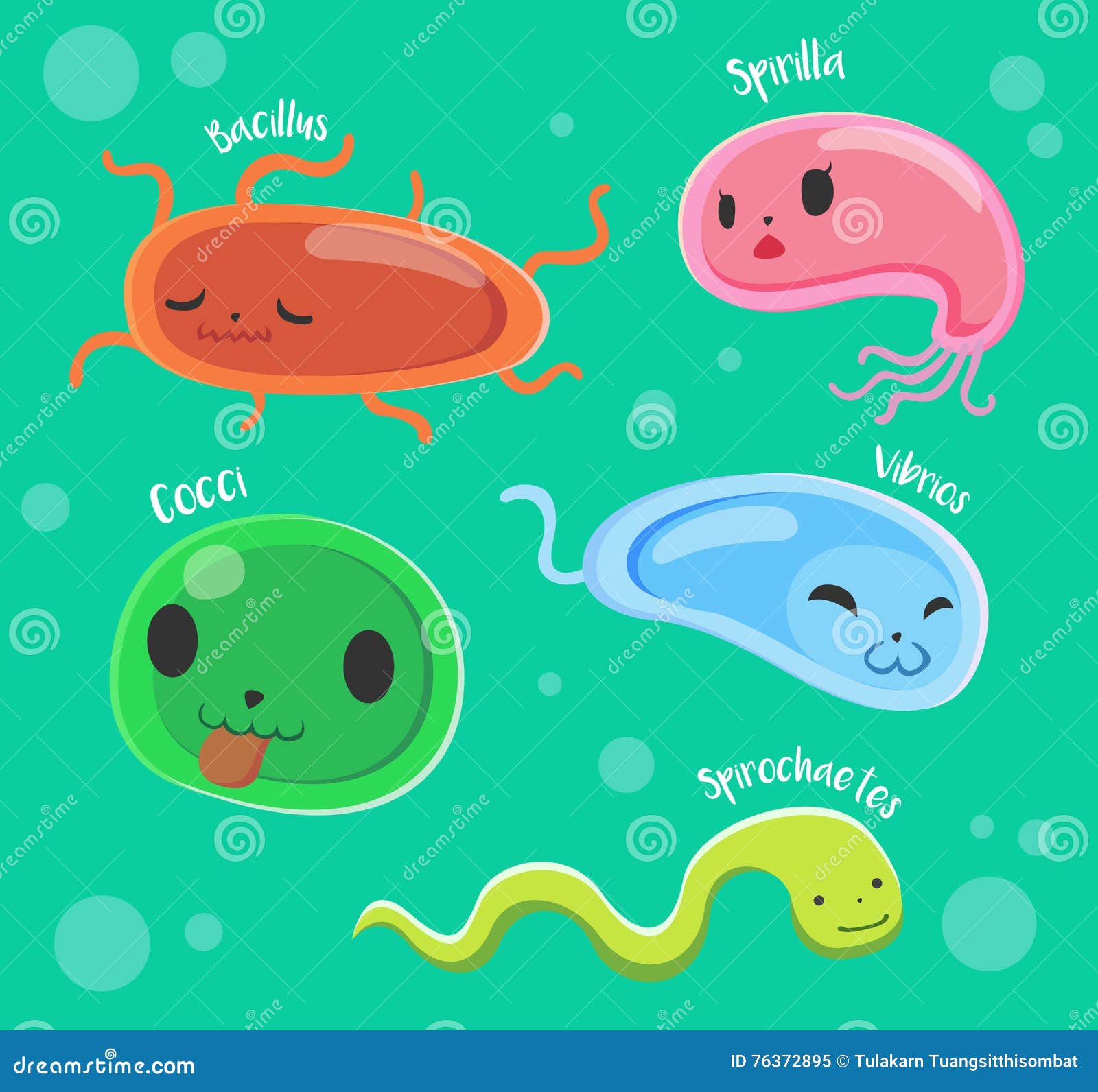 Cute Bacteria stock vector. Illustration of micro, danger - 76372895