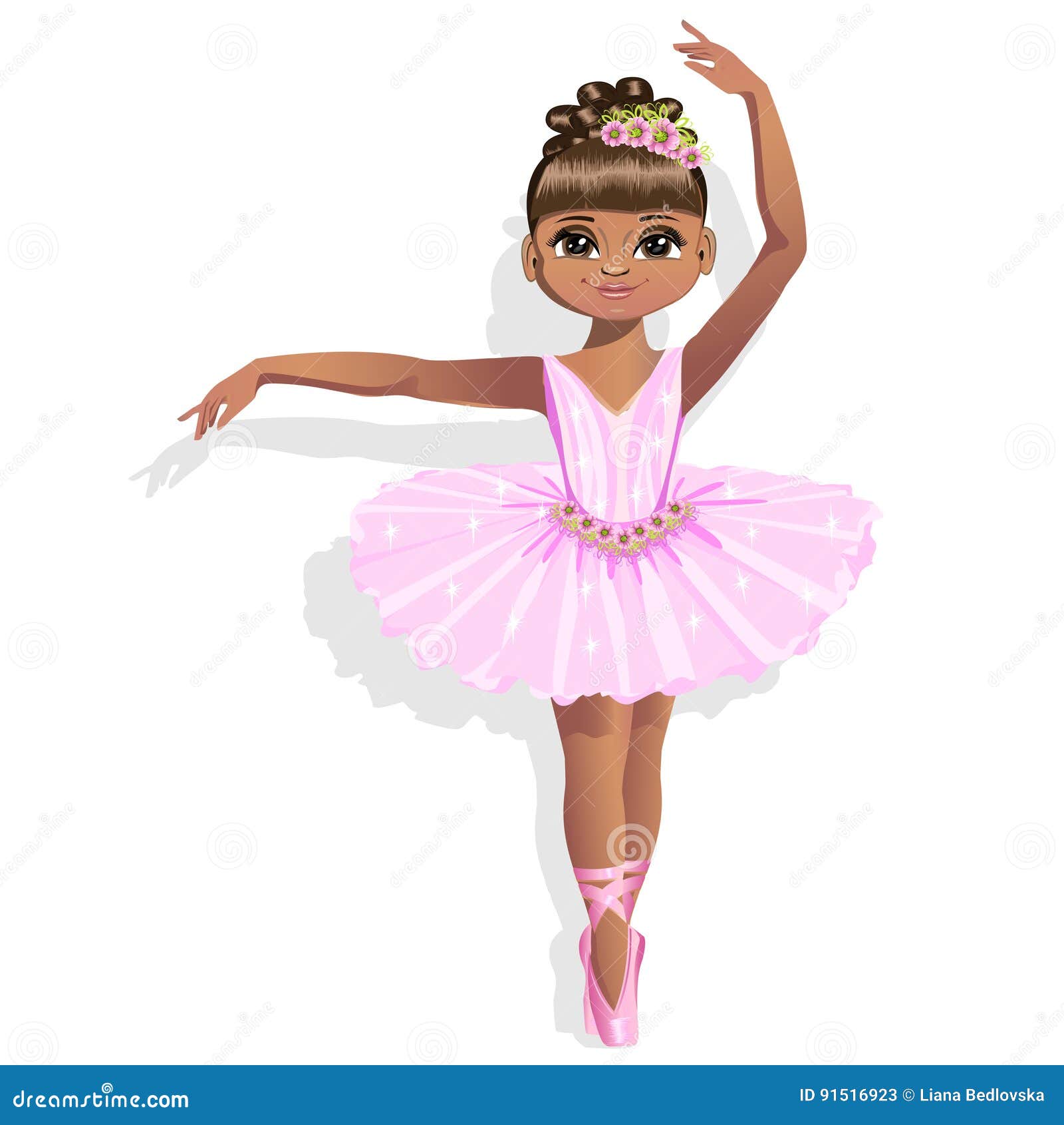 Cute Ballerina in a Pink Tutu. Vector Illustration Stock Vector ...
