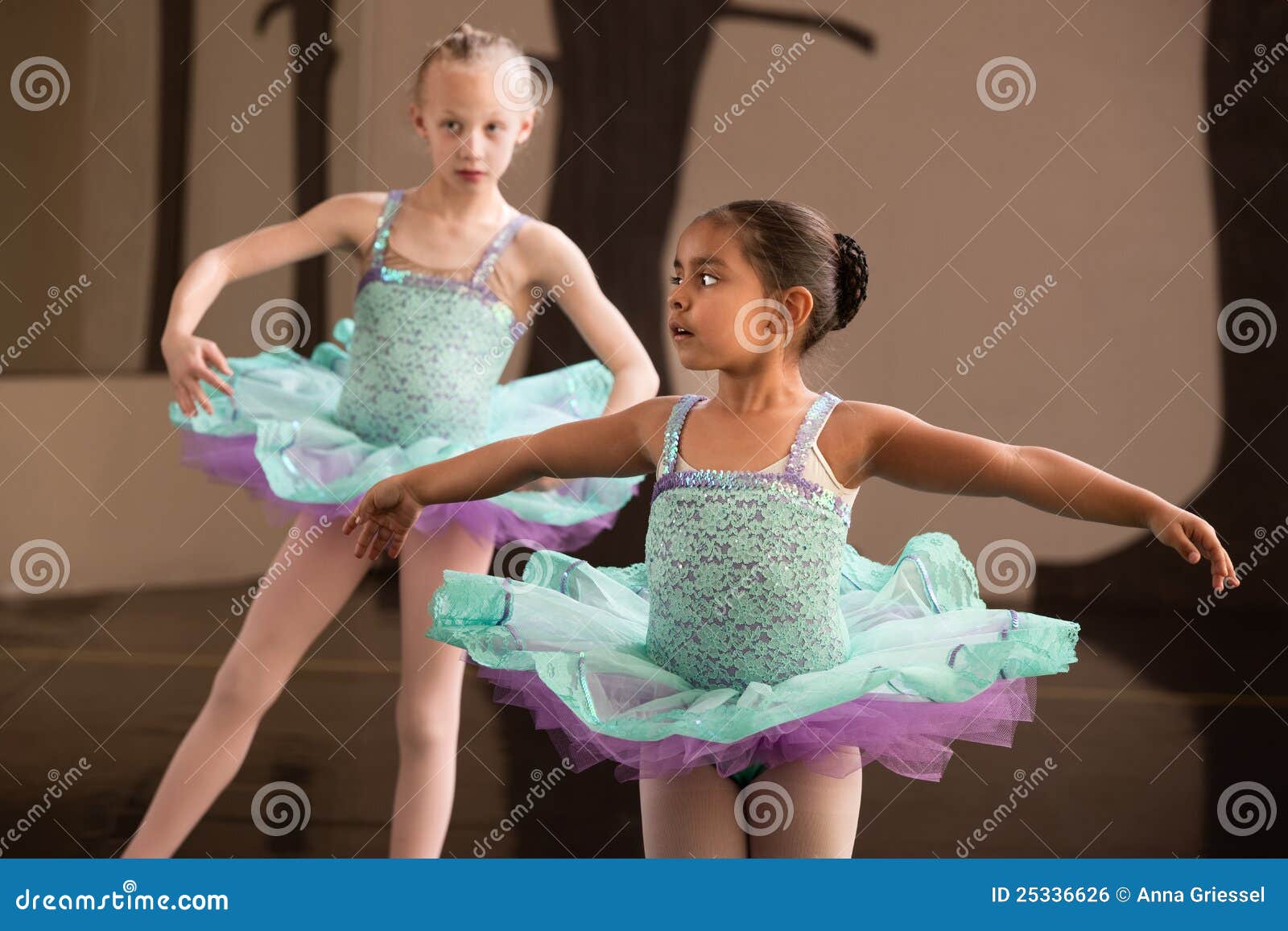 Cute Ballet Students Twirling Stock Photo - Image of latina, mulatto ...