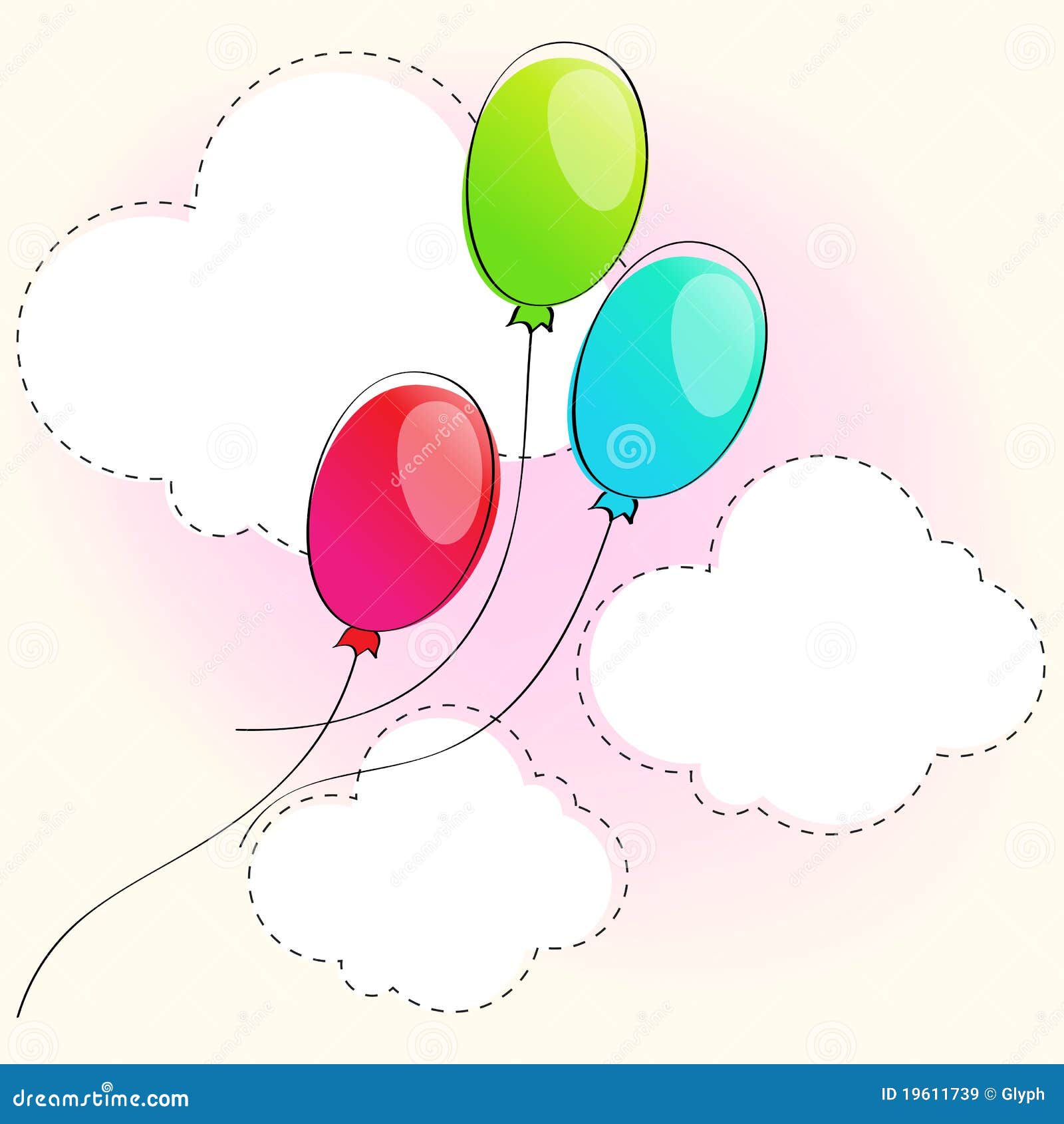 Cute balloons stock vector. Illustration of doodle, beautiful - 19611739