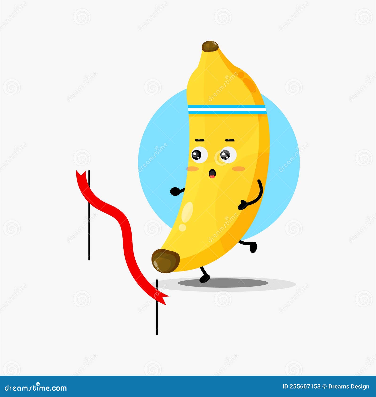 Cute Banana Character Running Competition Stock Vector - Illustration ...