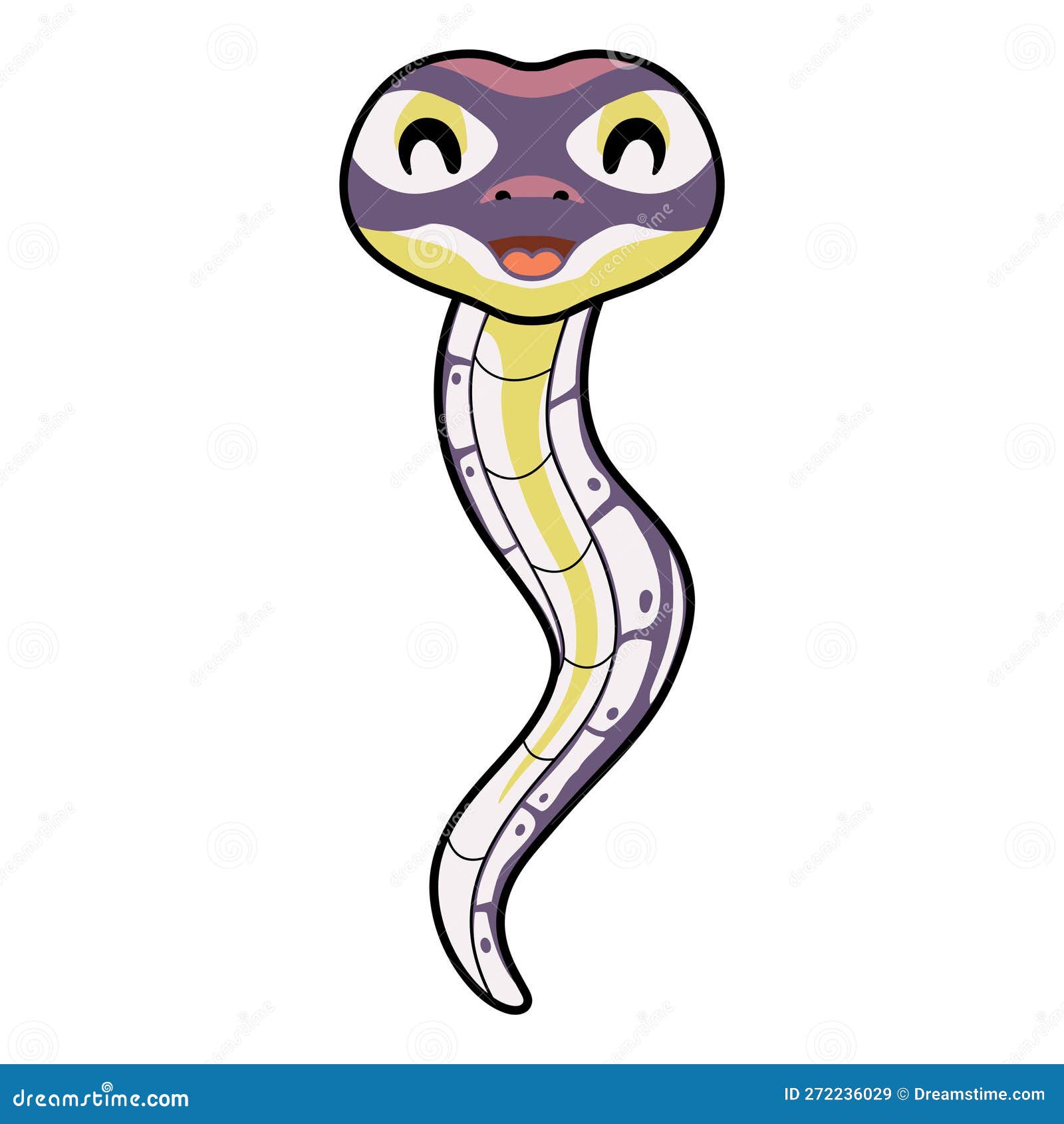 Cute Banana Pastel Ball Python Cartoon Stock Vector - Illustration of ...