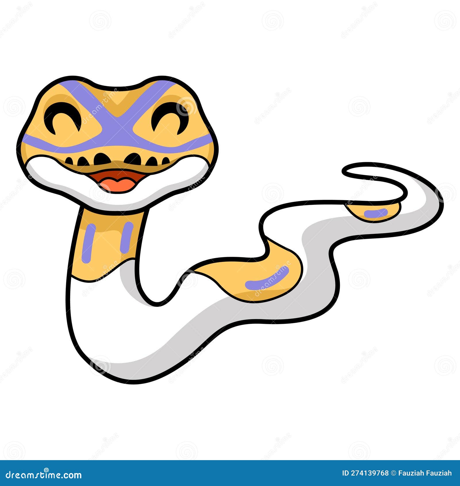 Cute Banana Pied Ball Python Cartoon Stock Vector - Illustration of ...