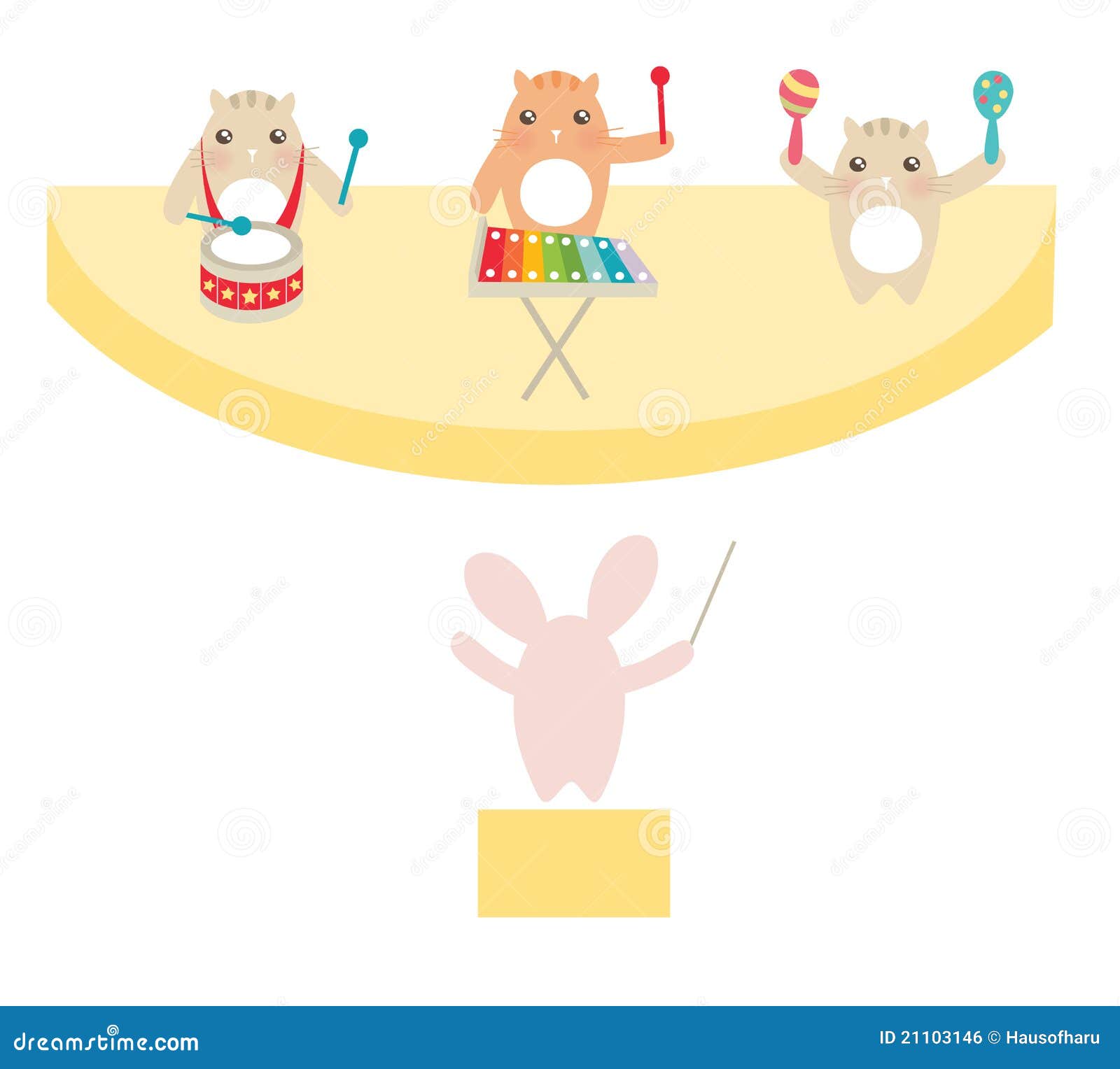 Cute Band stock vector. Illustration of bunny, orchestra - 21103146