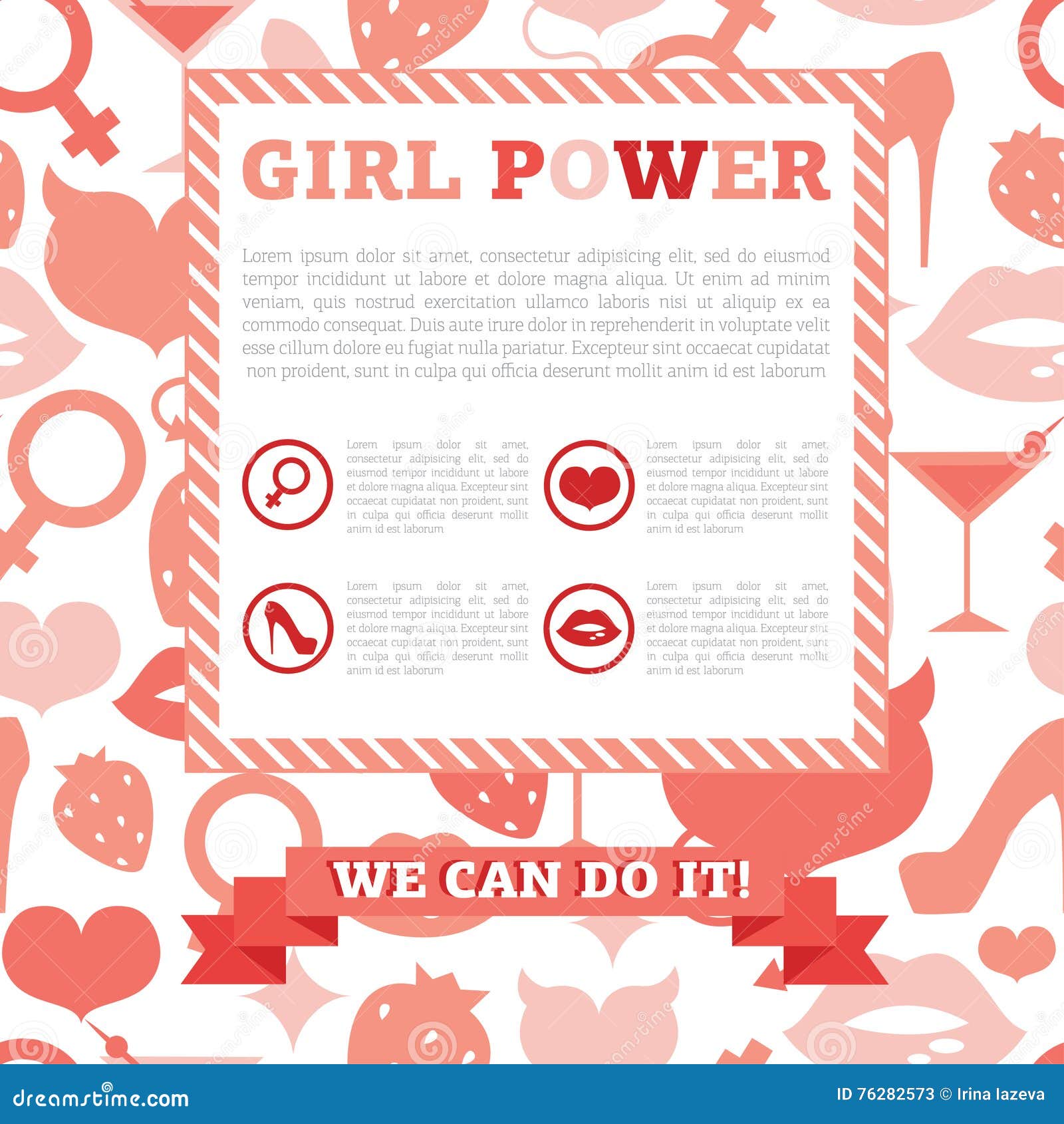 Cute banner for girl power stock vector. Illustration of club - 76282573