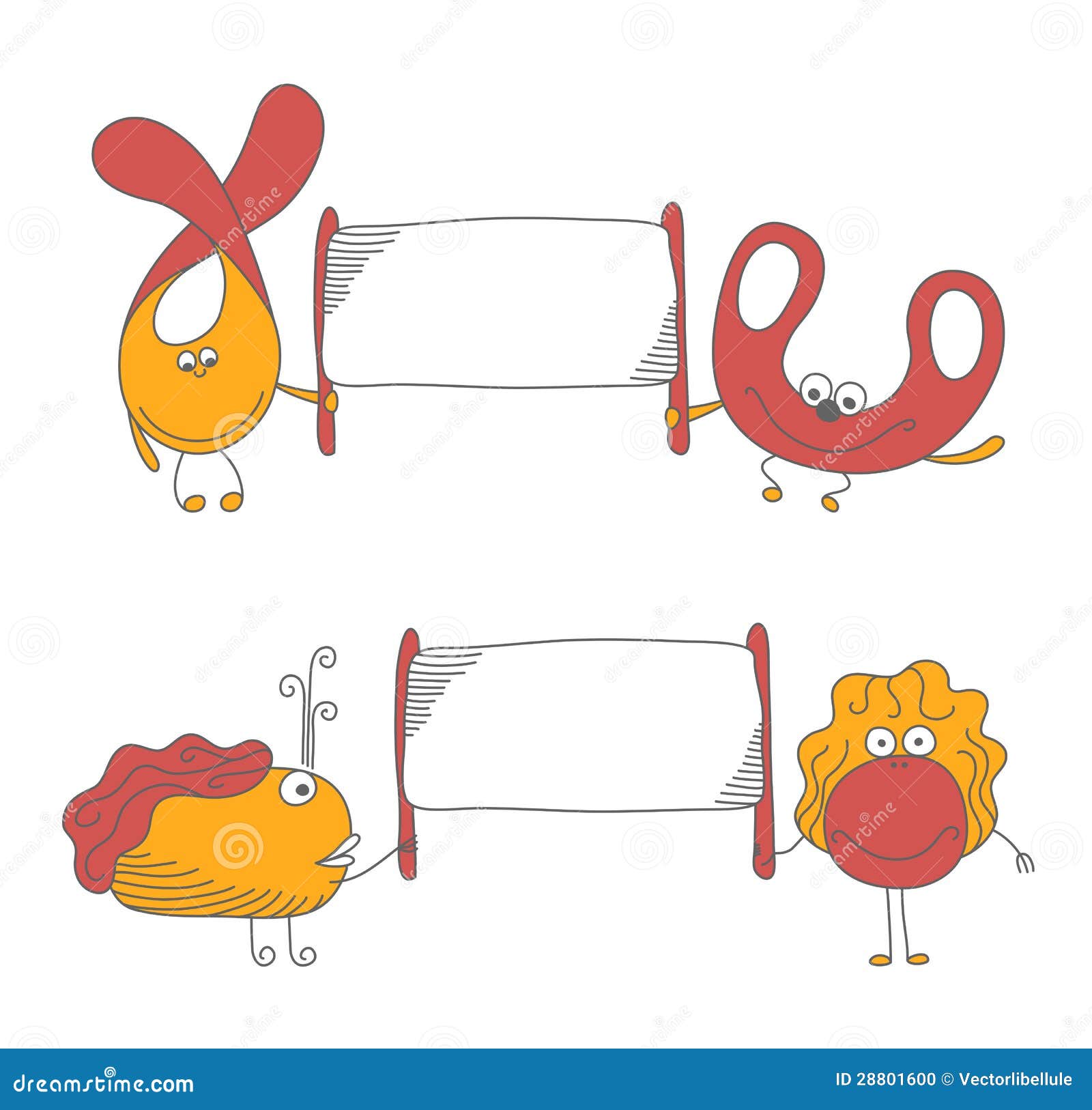 Cute banners stock vector. Illustration of caricature - 28801600