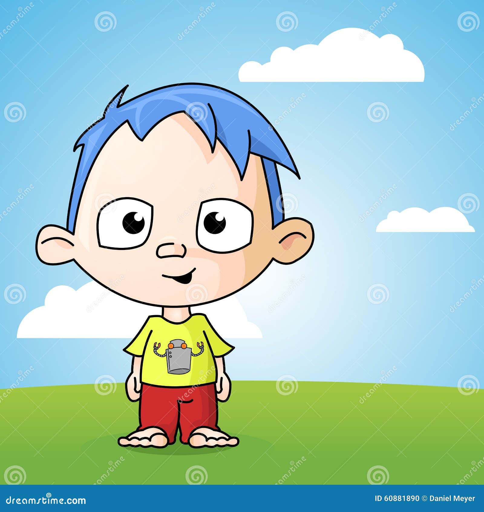 Cute Barefoot Boy Royalty-Free Stock Image | CartoonDealer.com #60881890
