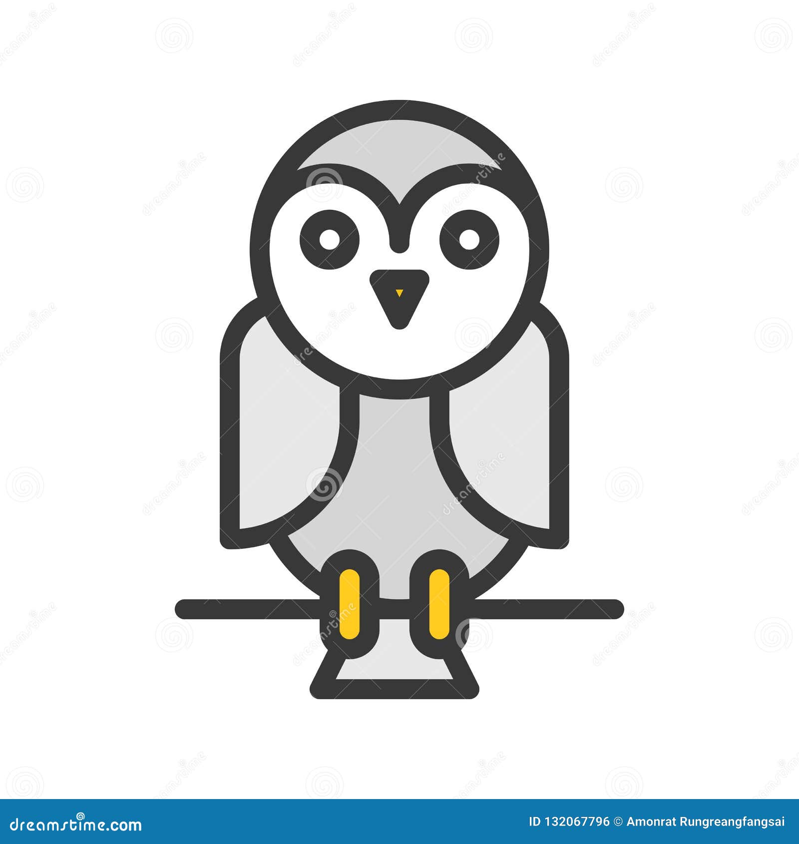 Cute Barn Owl, Halloween Related Icon Editable Stroke Stock Vector ...