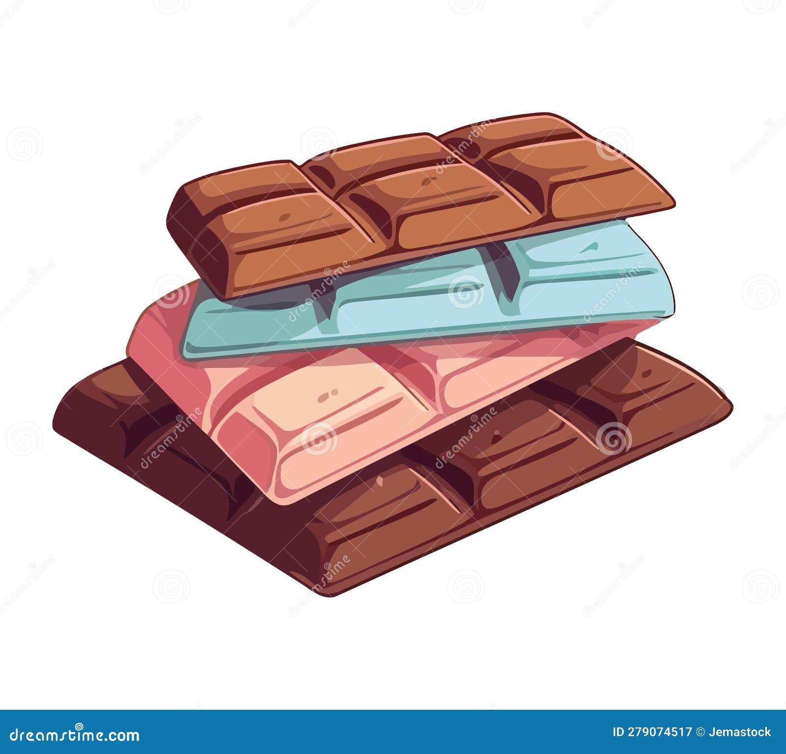 A Cute Bars Chocolate of a Stack Stock Vector - Illustration of gift ...