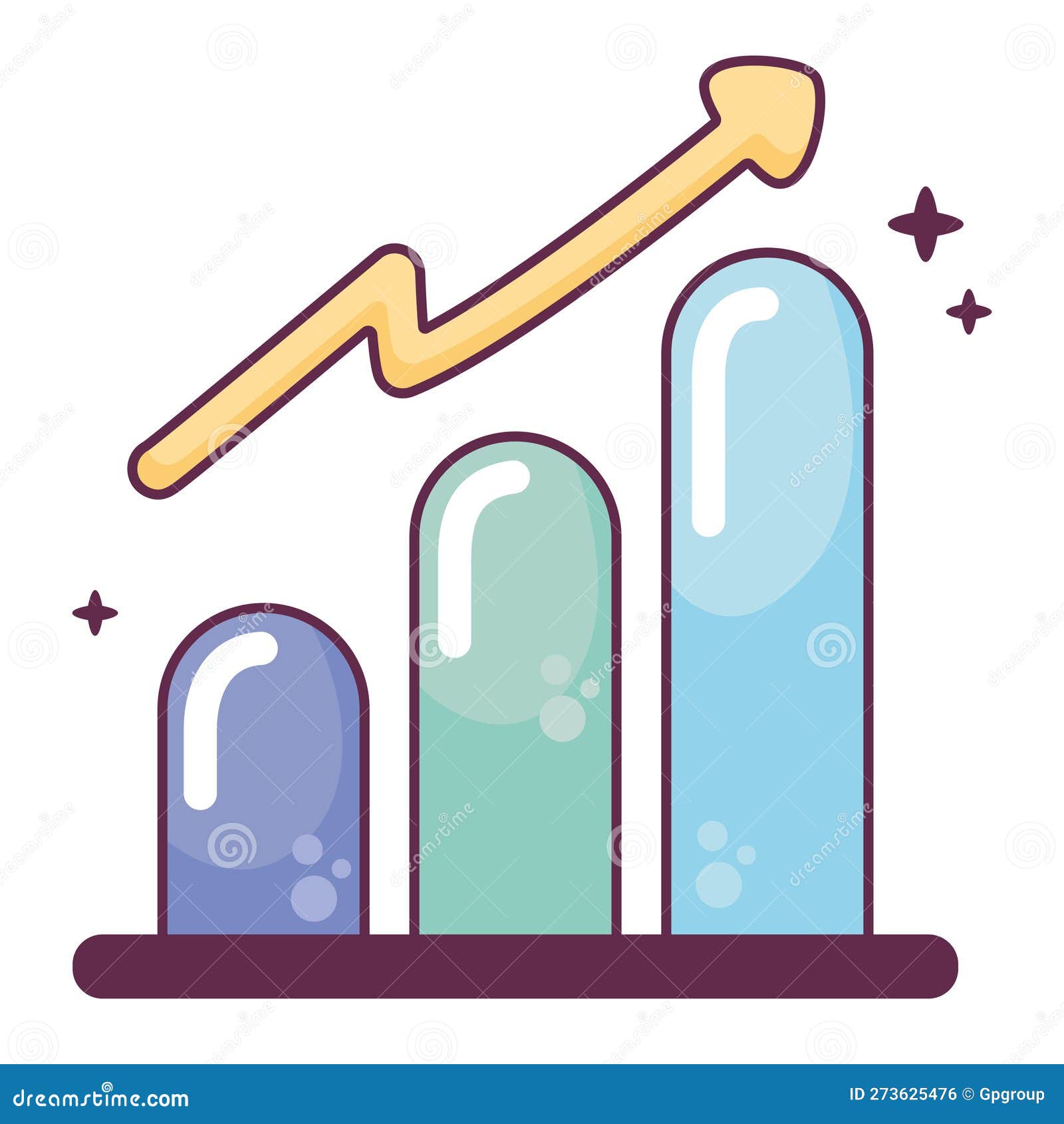 Cute bars graph stock vector. Illustration of design - 273625476