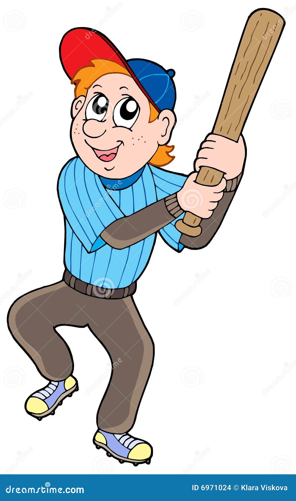 Cute baseball player stock vector. Illustration of ball - 6971024