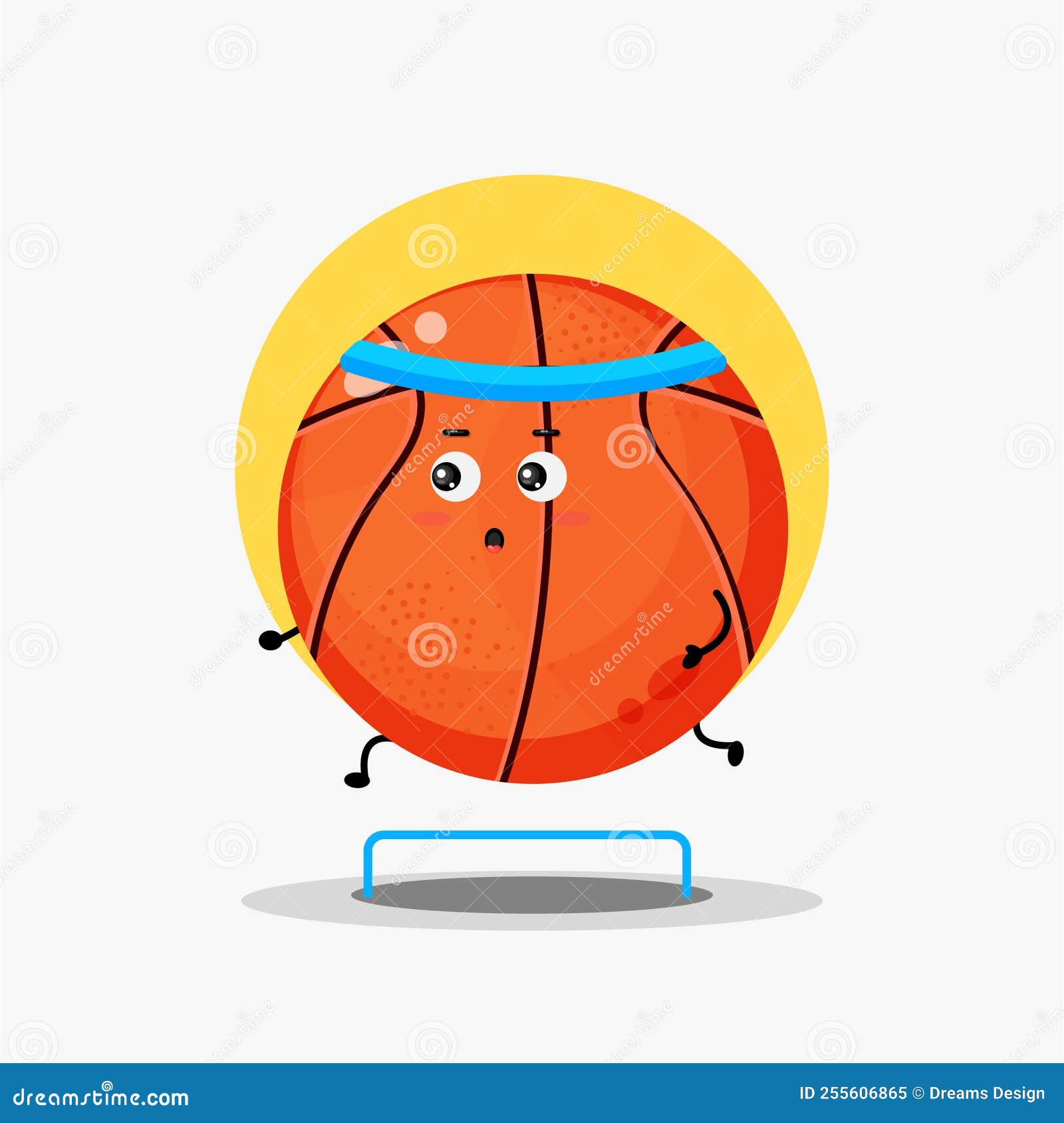 Cute Basketball Character Running Competition Stock Vector ...
