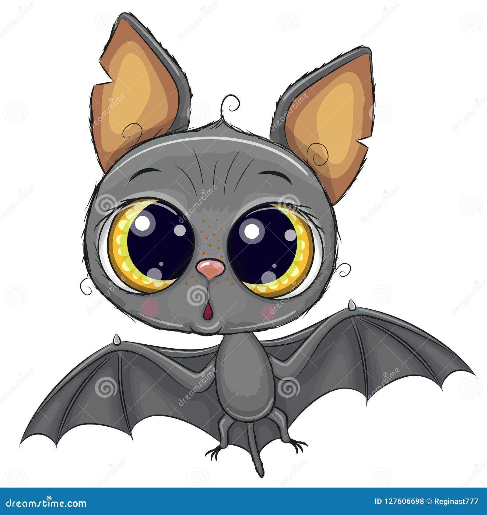 Cute Bat Isolated on a White Background Stock Vector - Illustration of ...