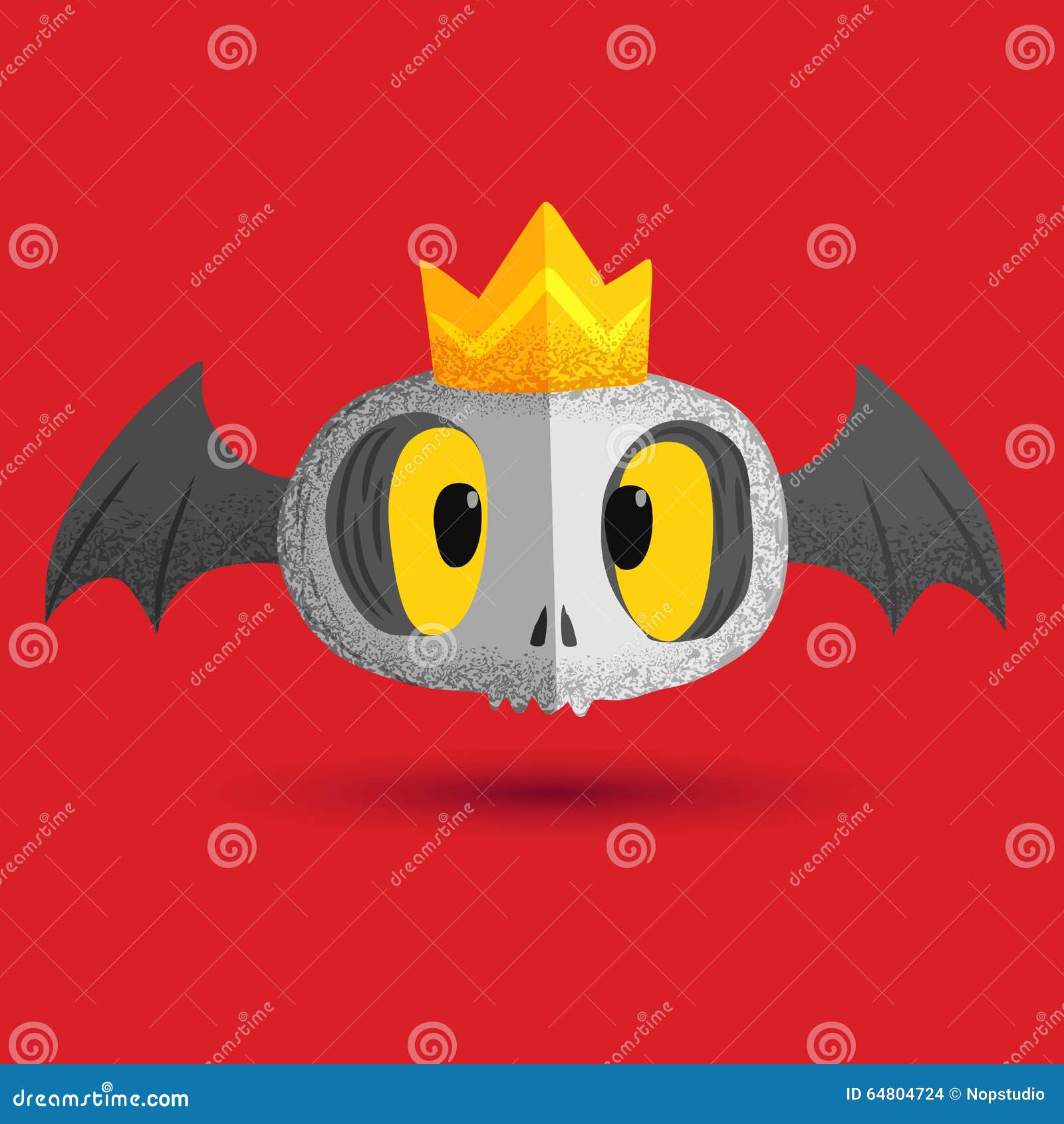 Cute bat skull with crown stock vector. Illustration of shock - 64804724