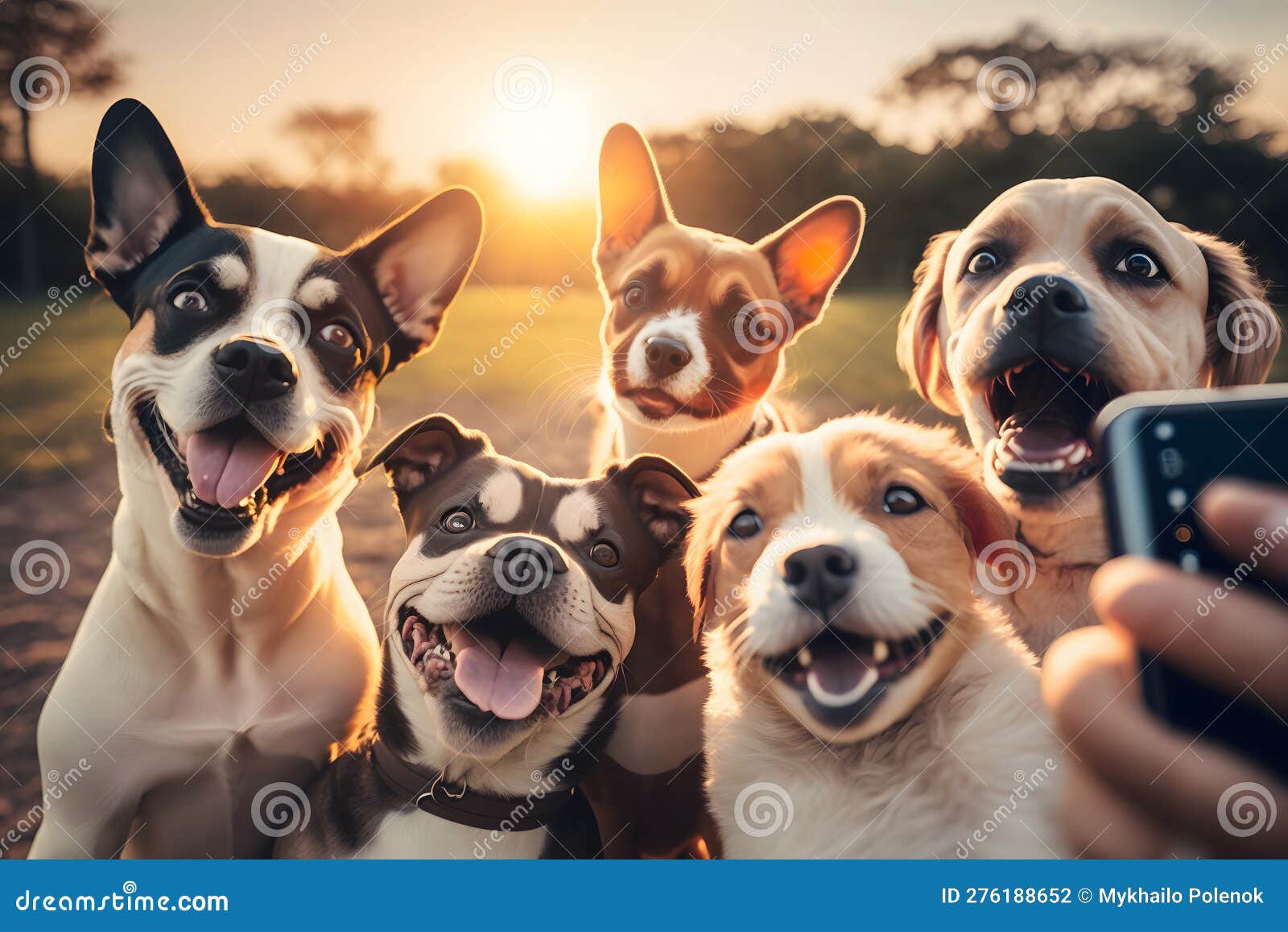 Cute Beagle Looking at the Camera while Taking a Selfie with Another ...