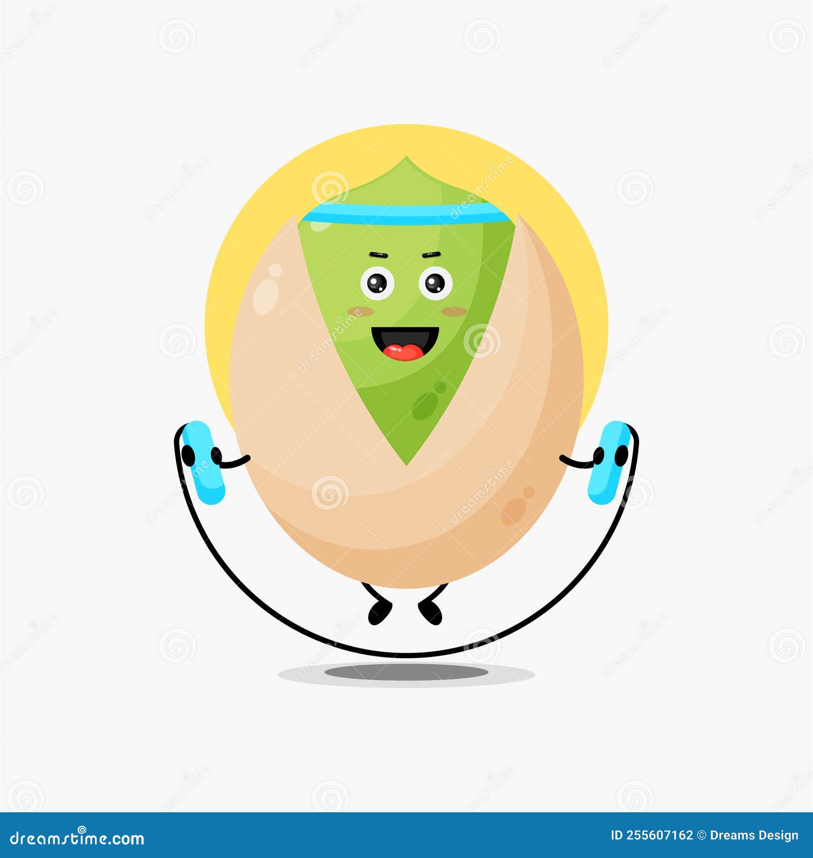 Cute Bean Character Doing Jump Rope Stock Vector - Illustration of ...