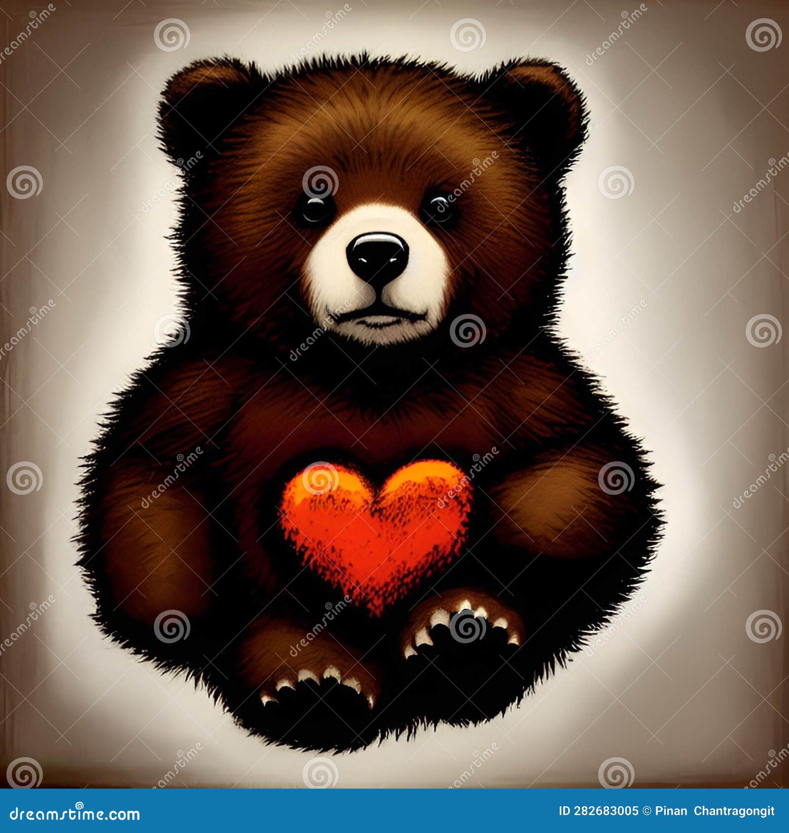 Cute Bear Carry a Mini Heart Stock Vector - Illustration of couple ...