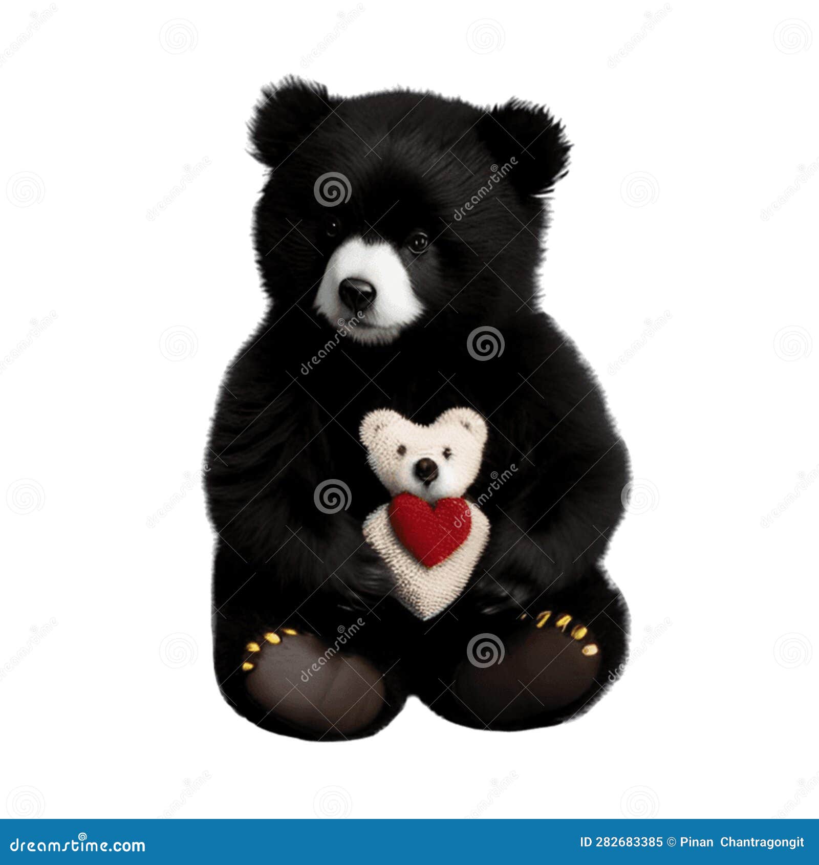 Cute Bear Carry a Mini Heart Stock Image - Illustration of small ...
