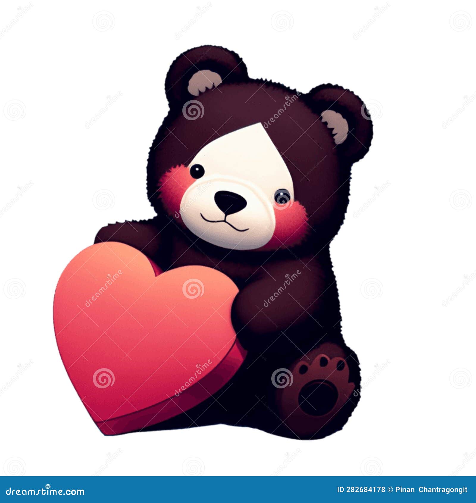 Cute Bear Carry a Mini Heart Stock Photo - Illustration of teddy, bear ...