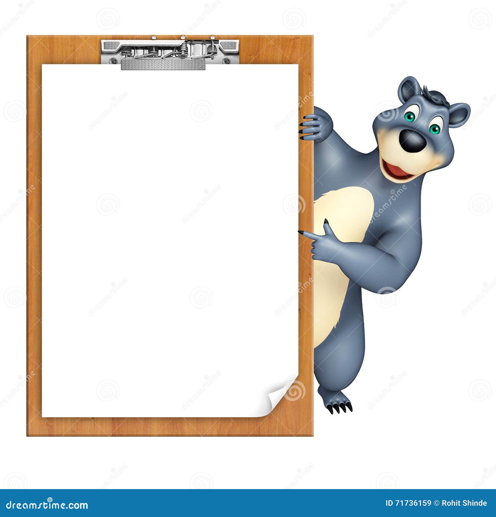 Cute Bear Cartoon Character with Exam Pad Stock Illustration ...