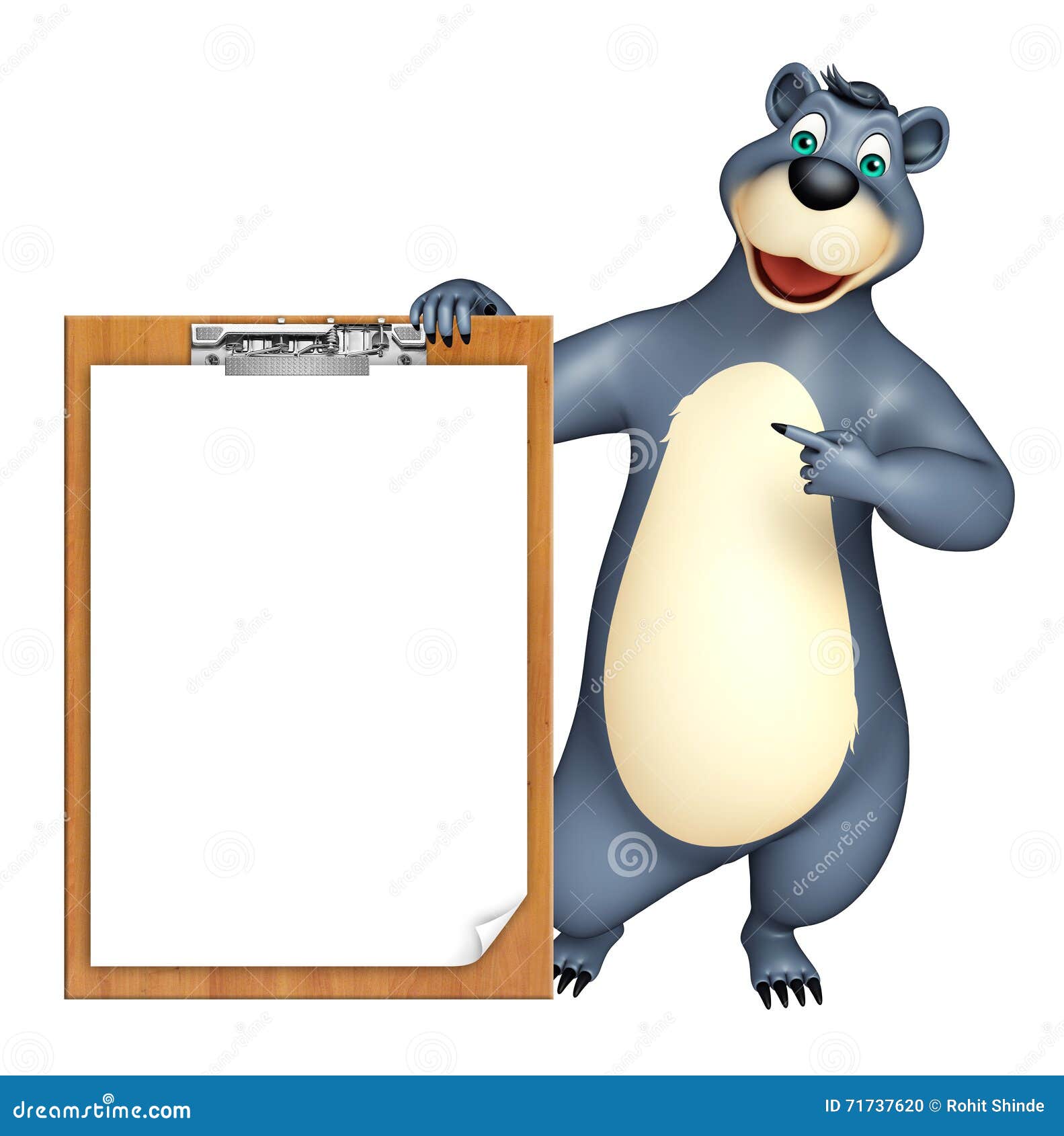Cute Bear Cartoon Character with Exam Pad Stock Illustration ...