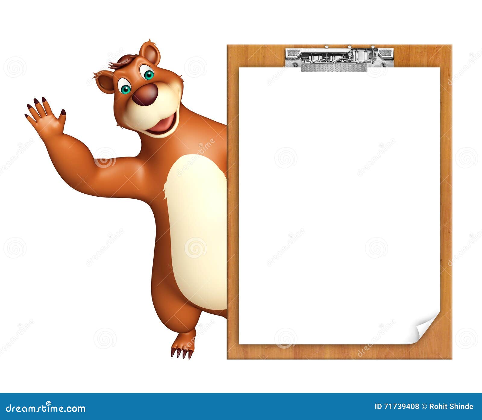 Cute Bear Cartoon Character with Exam Pad Stock Illustration ...