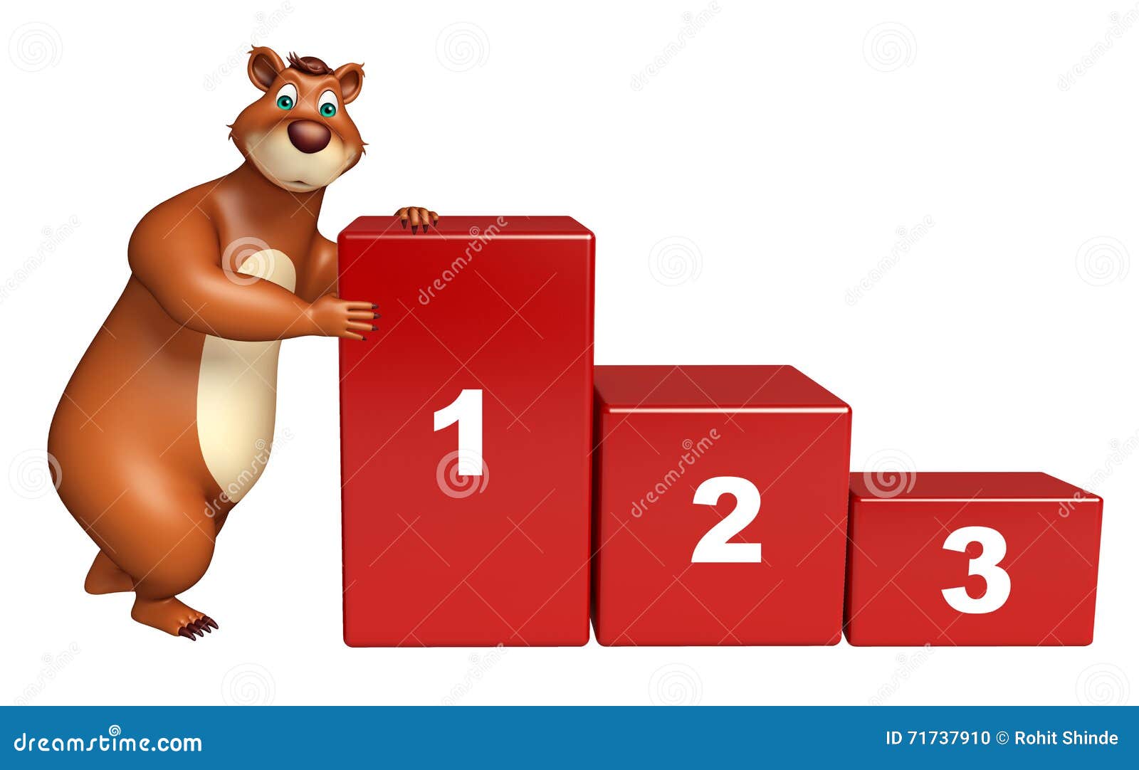 Cute Bear Cartoon Character with Level Stock Illustration ...