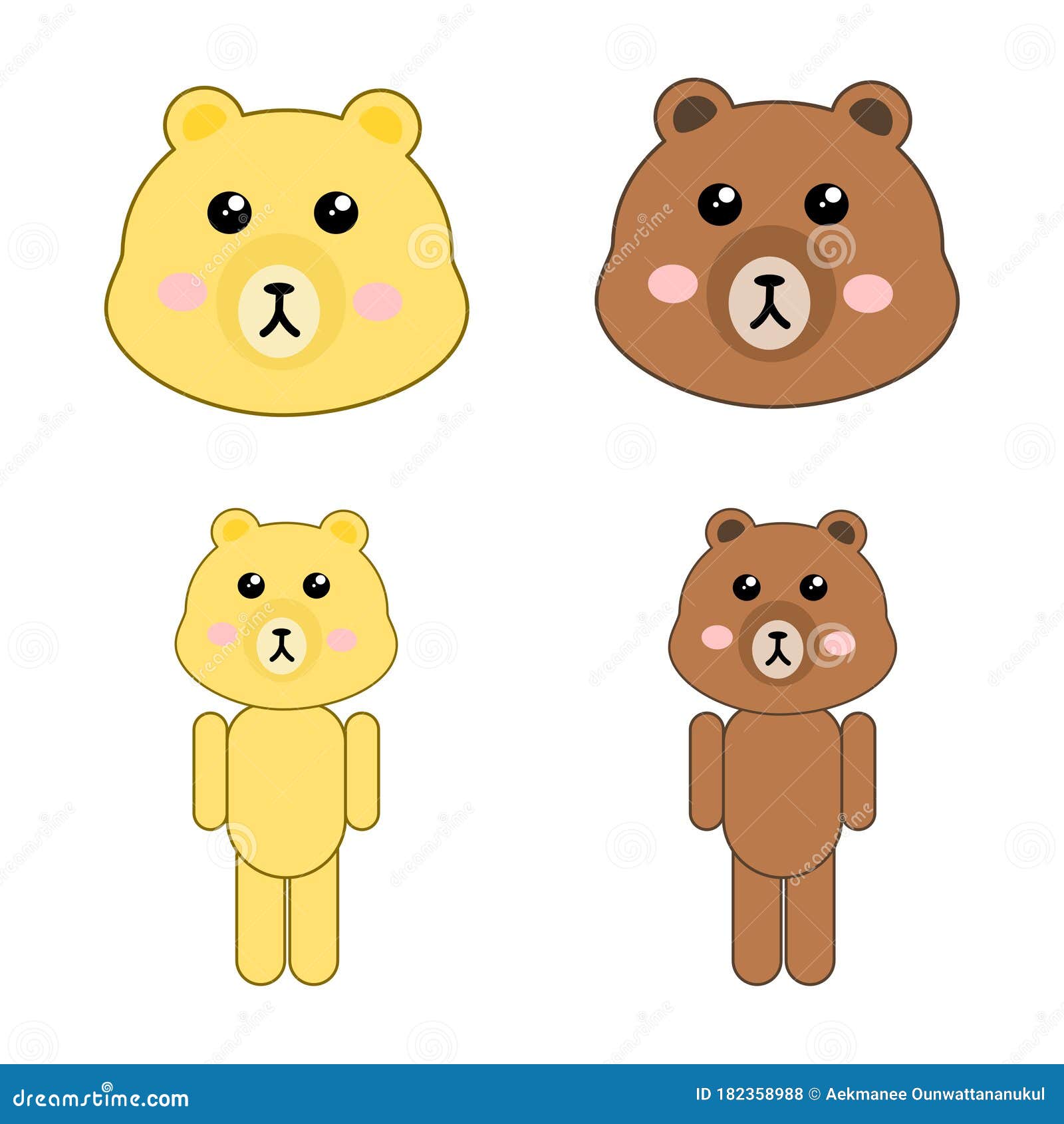 Cute bear character. stock vector. Illustration of cartoon - 182358988