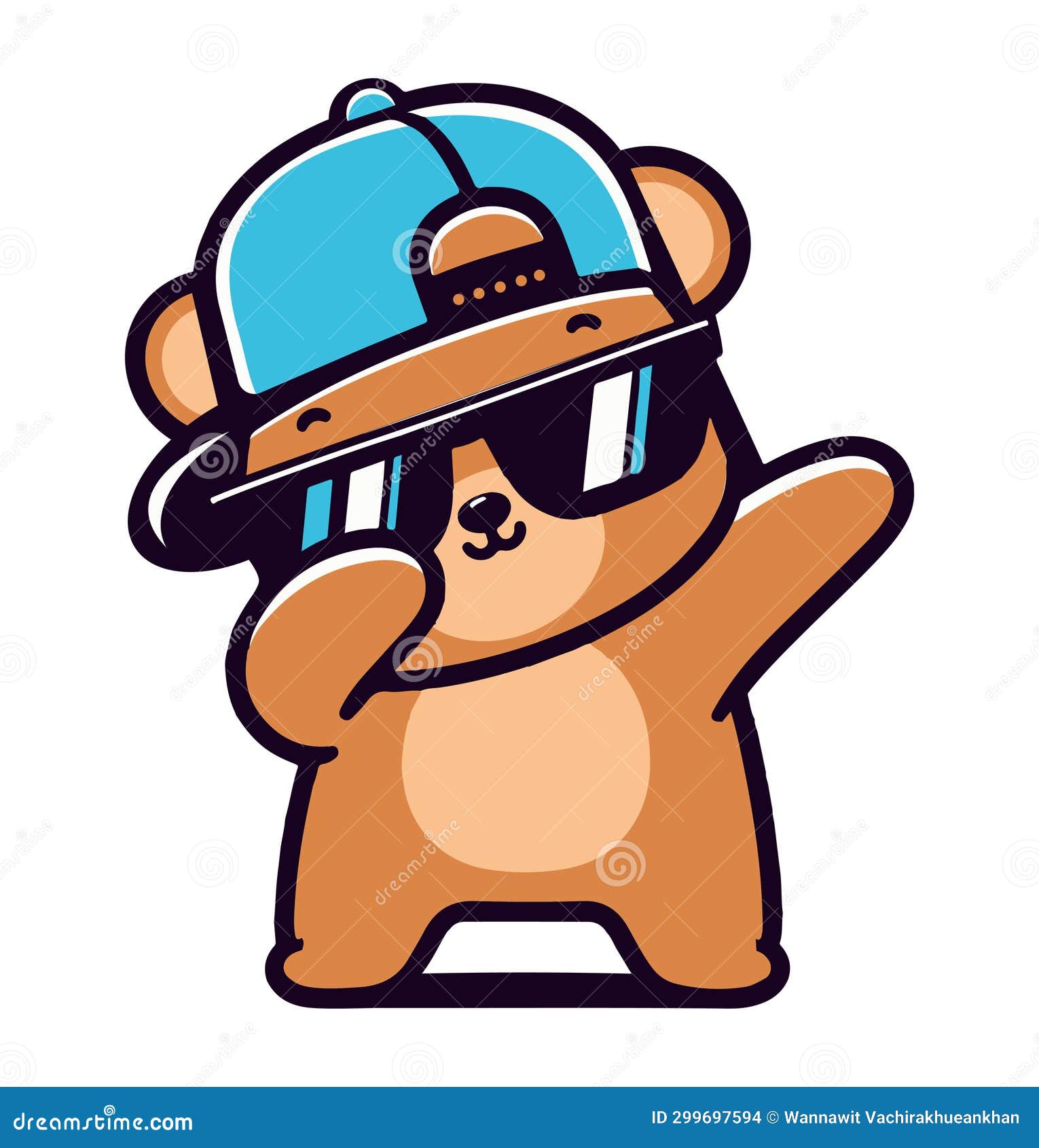 Cute Bear Dabbing Movement Cartoon Stock Vector - Illustration of ...