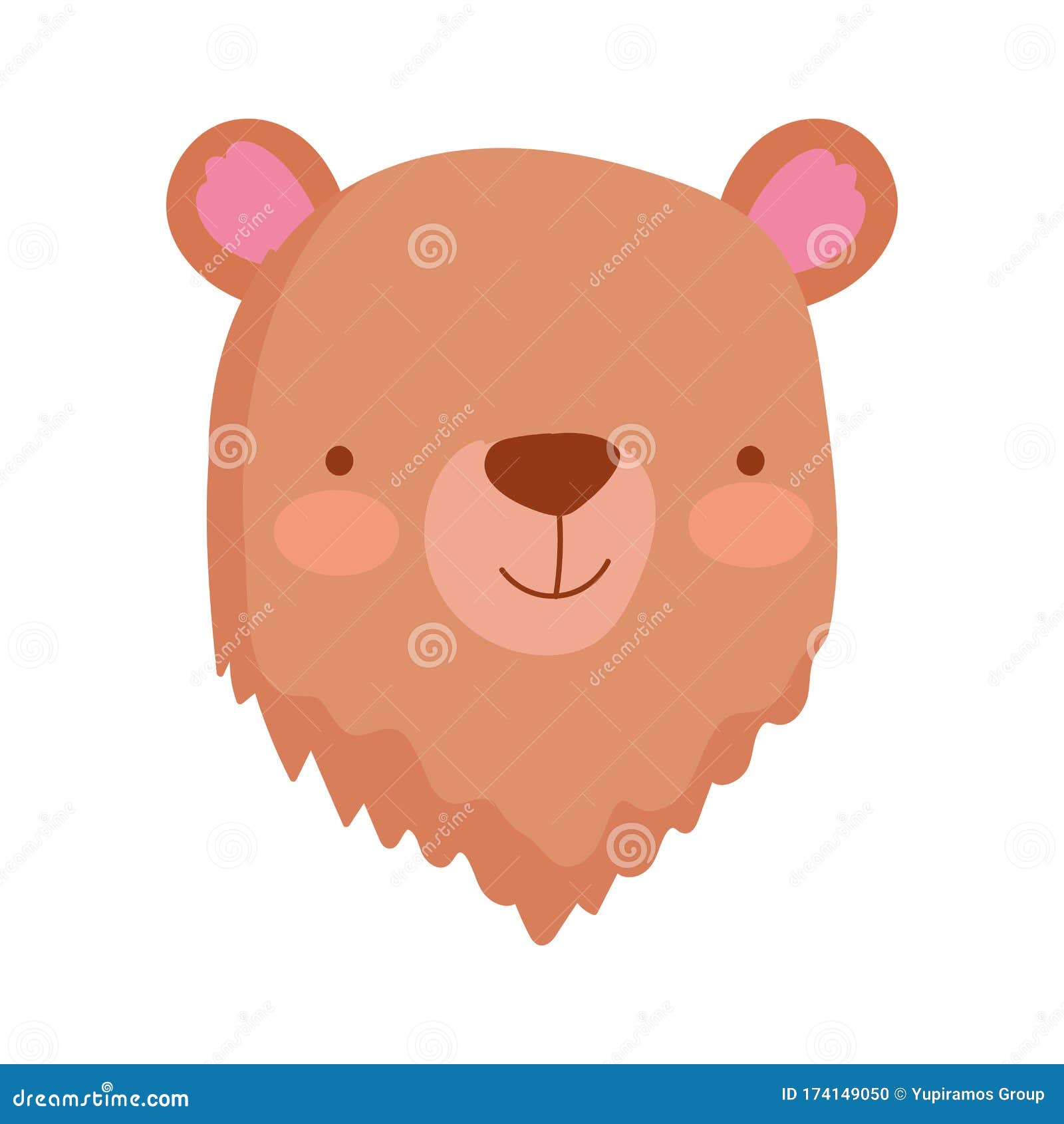 Cute Bear Face Animal Cartoon Character Stock Vector - Illustration of ...