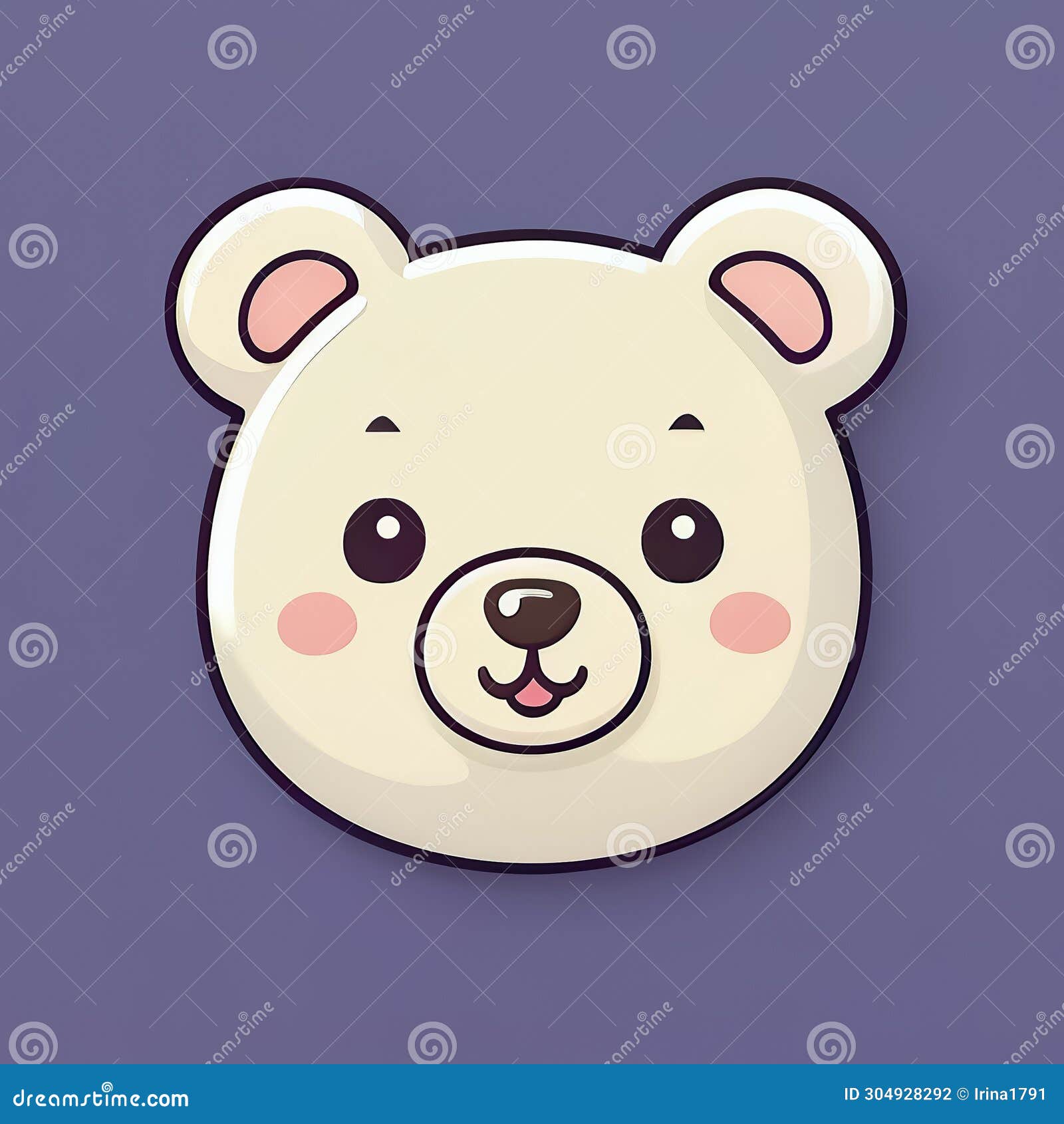 Cute bear face emoticon stock illustration. Illustration of cute ...