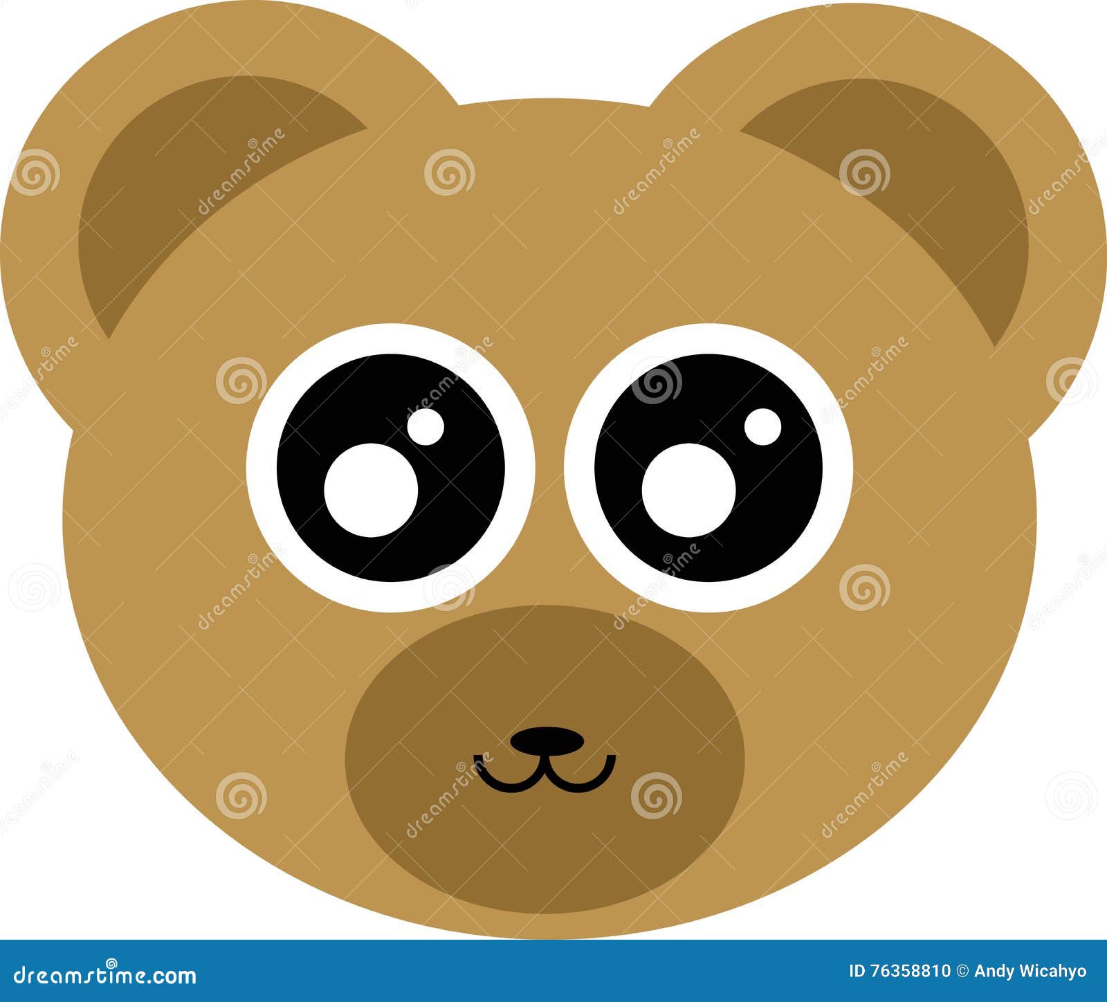 Cute Bear Head stock illustration. Illustration of polar - 76358810