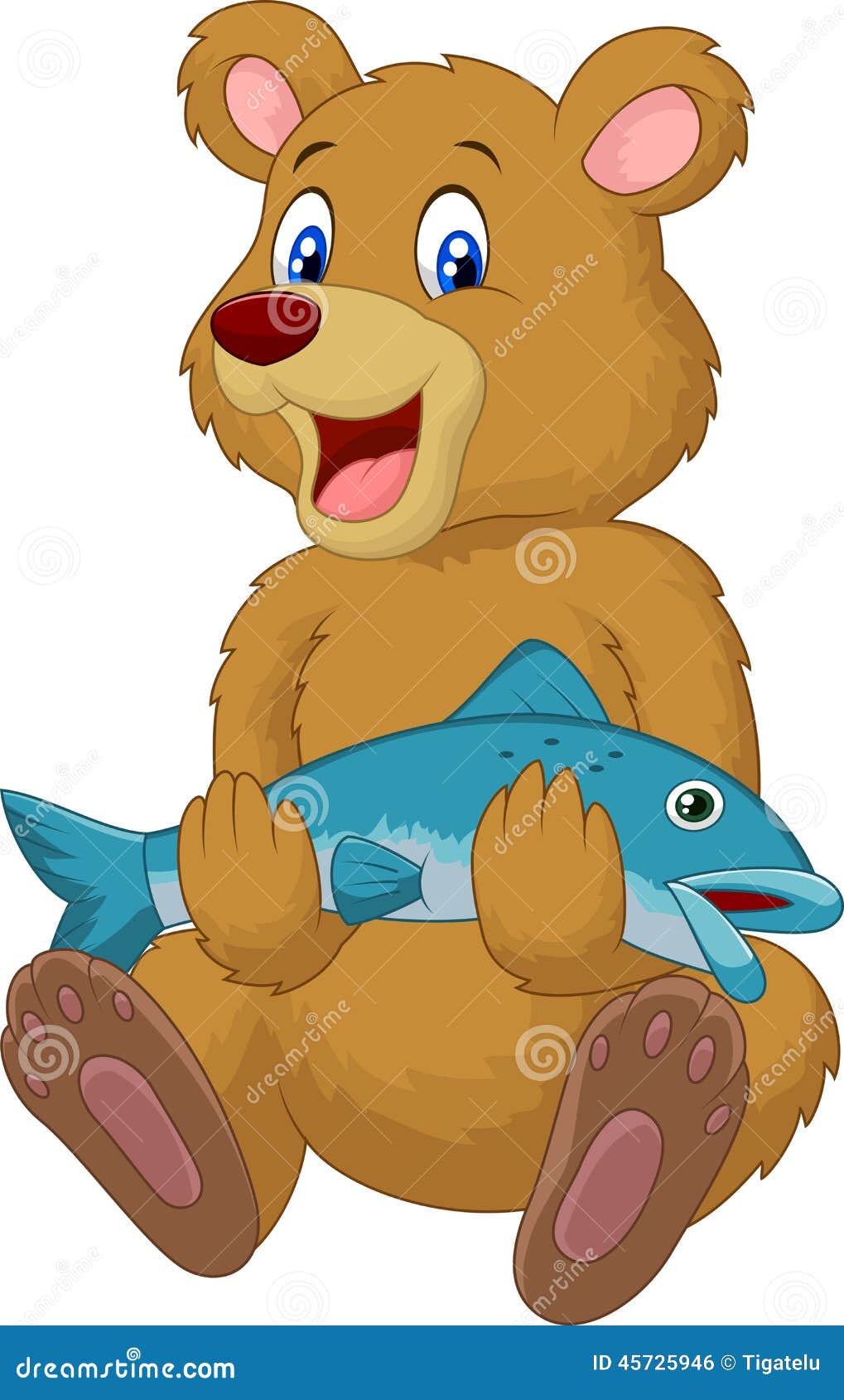 Salmon Fish Cartoon Vector Illustration | CartoonDealer.com #56473494