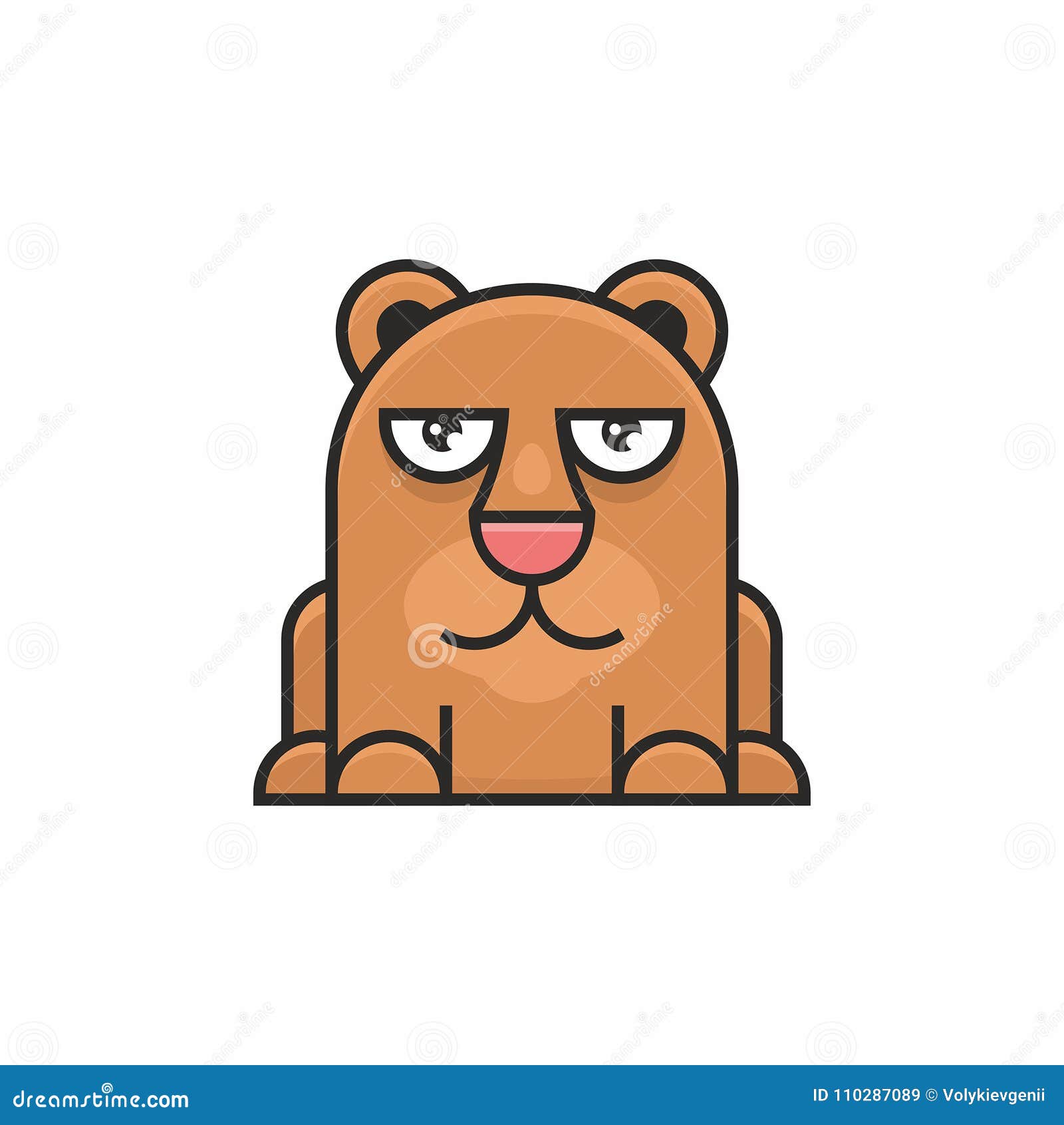 Cute Bear Icon on White Background Stock Vector - Illustration of ...