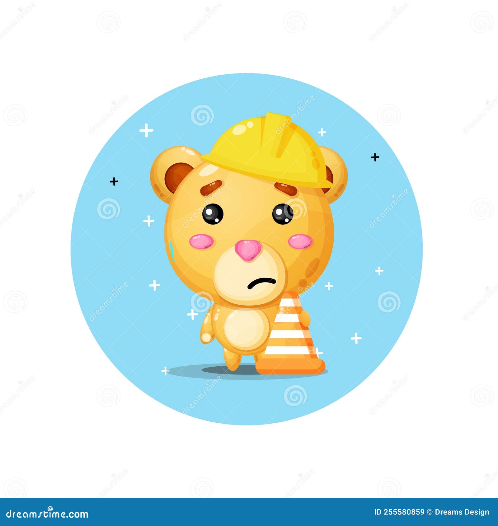 Cute Bear Mascot Works in Construction Stock Vector - Illustration of ...