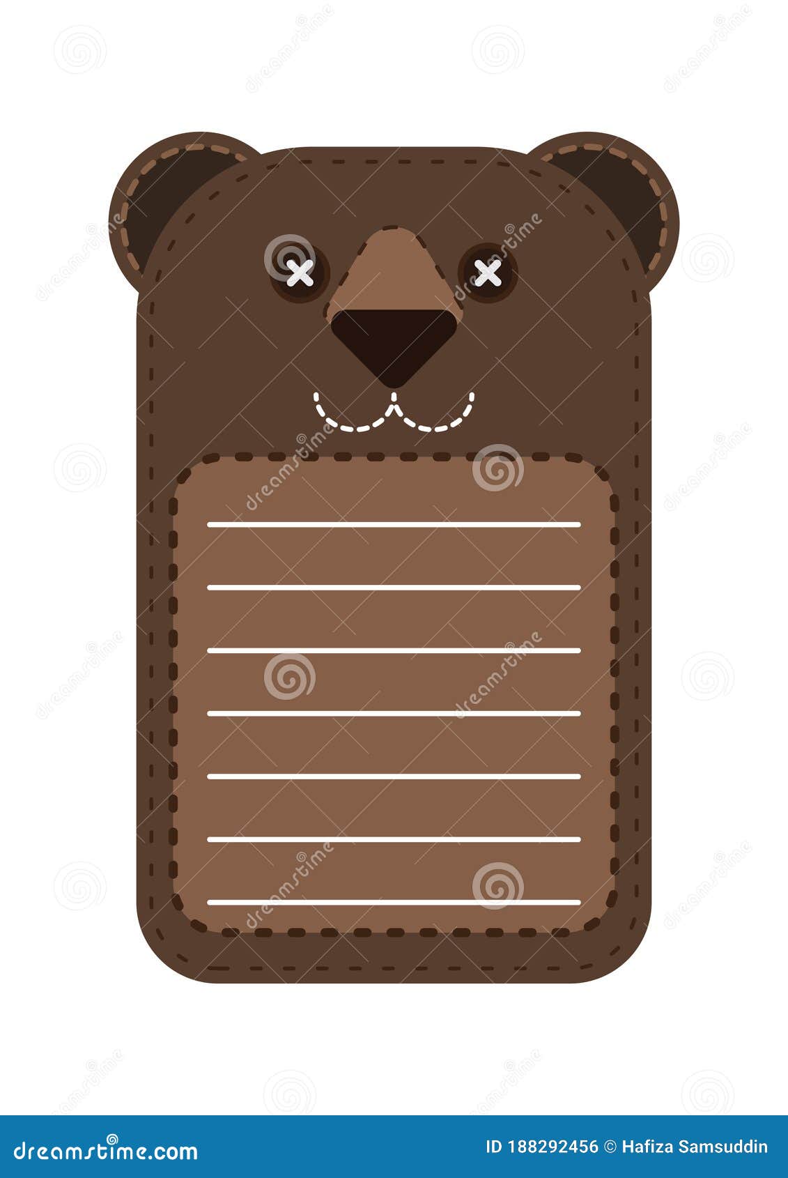 Cute Bear Note. Vector Illustration Decorative Design Stock Vector ...